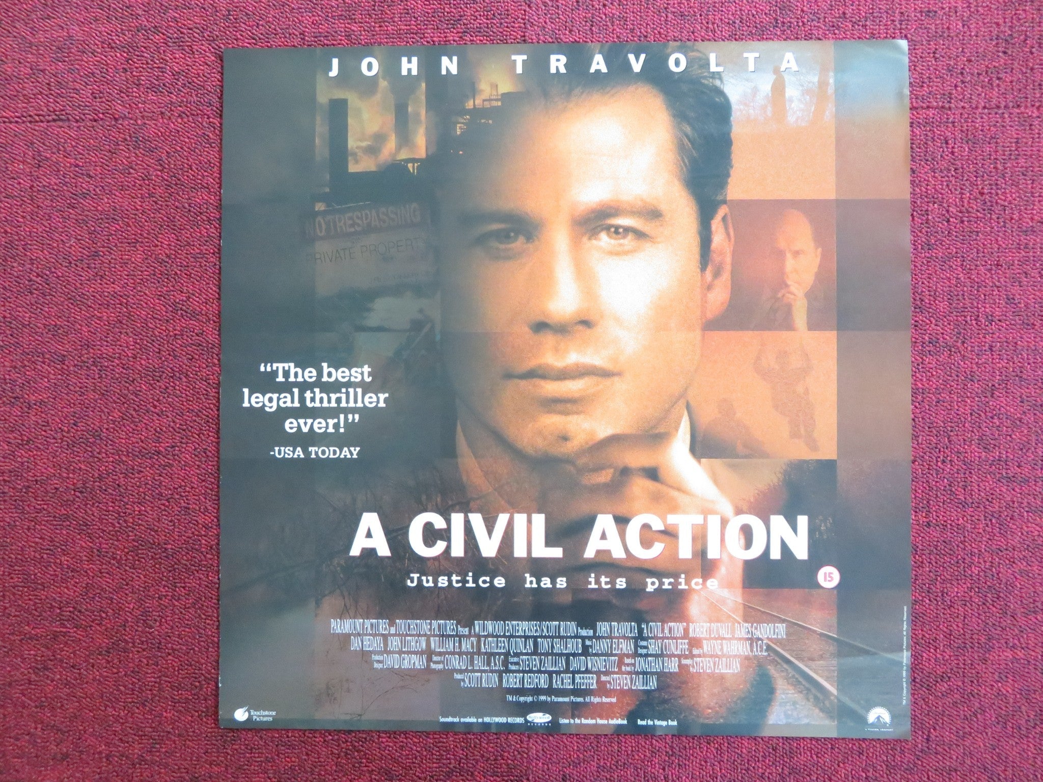 A CIVIL ACTION VHS VIDEO POSTER JOHN TRAVOLTA ROBERT DUVALL 1998 ...