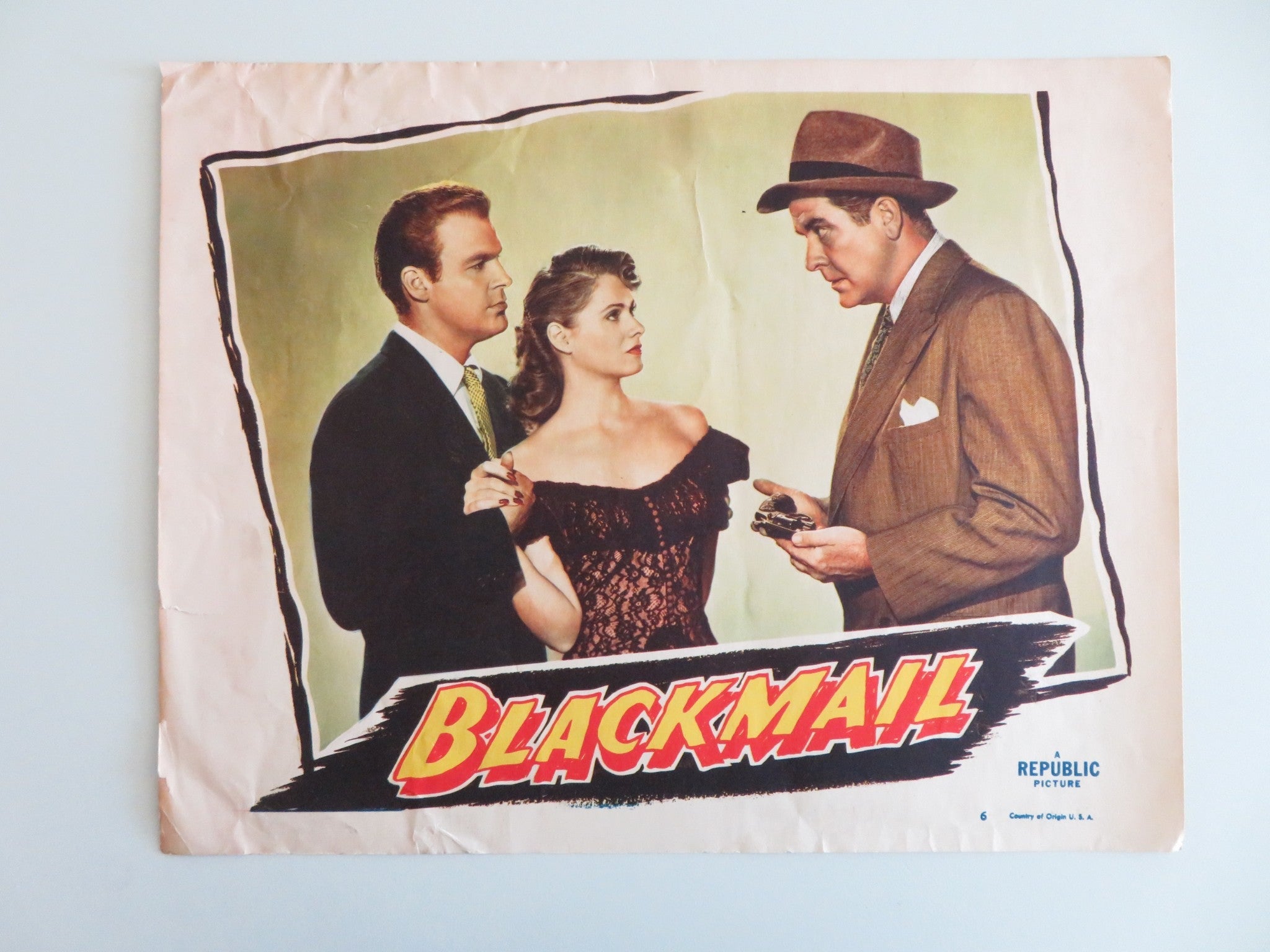 BLACKMAIL - #6 LOBBY CARD WILLIAM MARSHALL ADELE MARA 1947 – Rendezvous Cinema