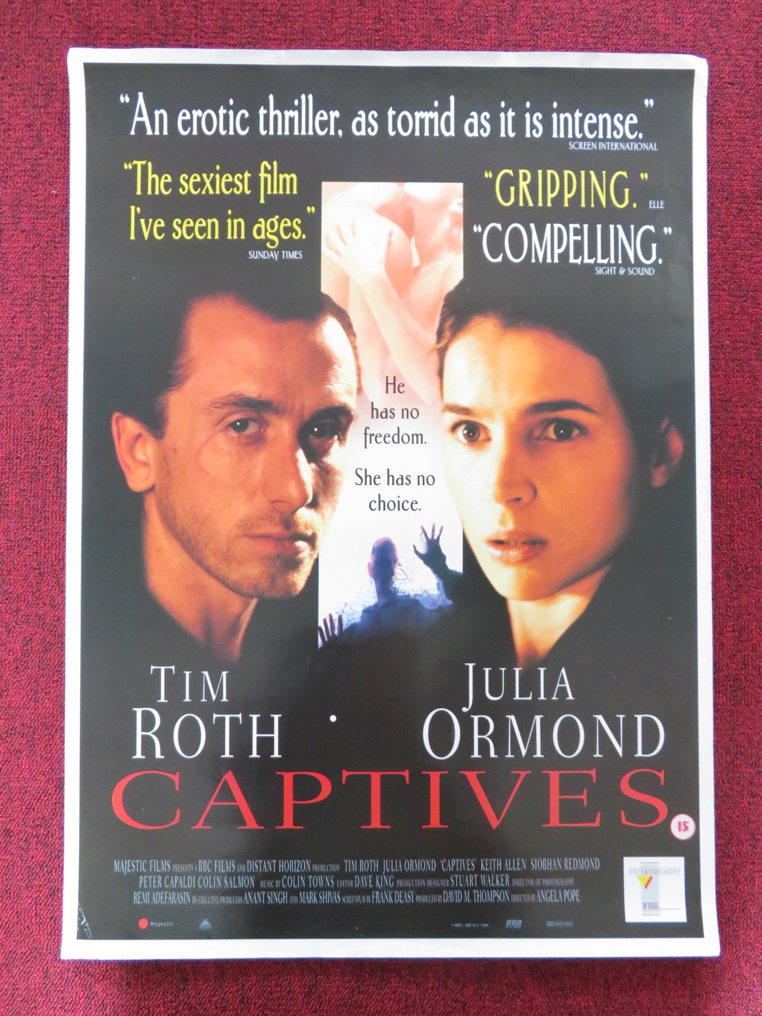 CAPTIVES VHS POSTER ROLLED TIM ROTH JULIA ORMOND 1994 – Rendezvous Cinema