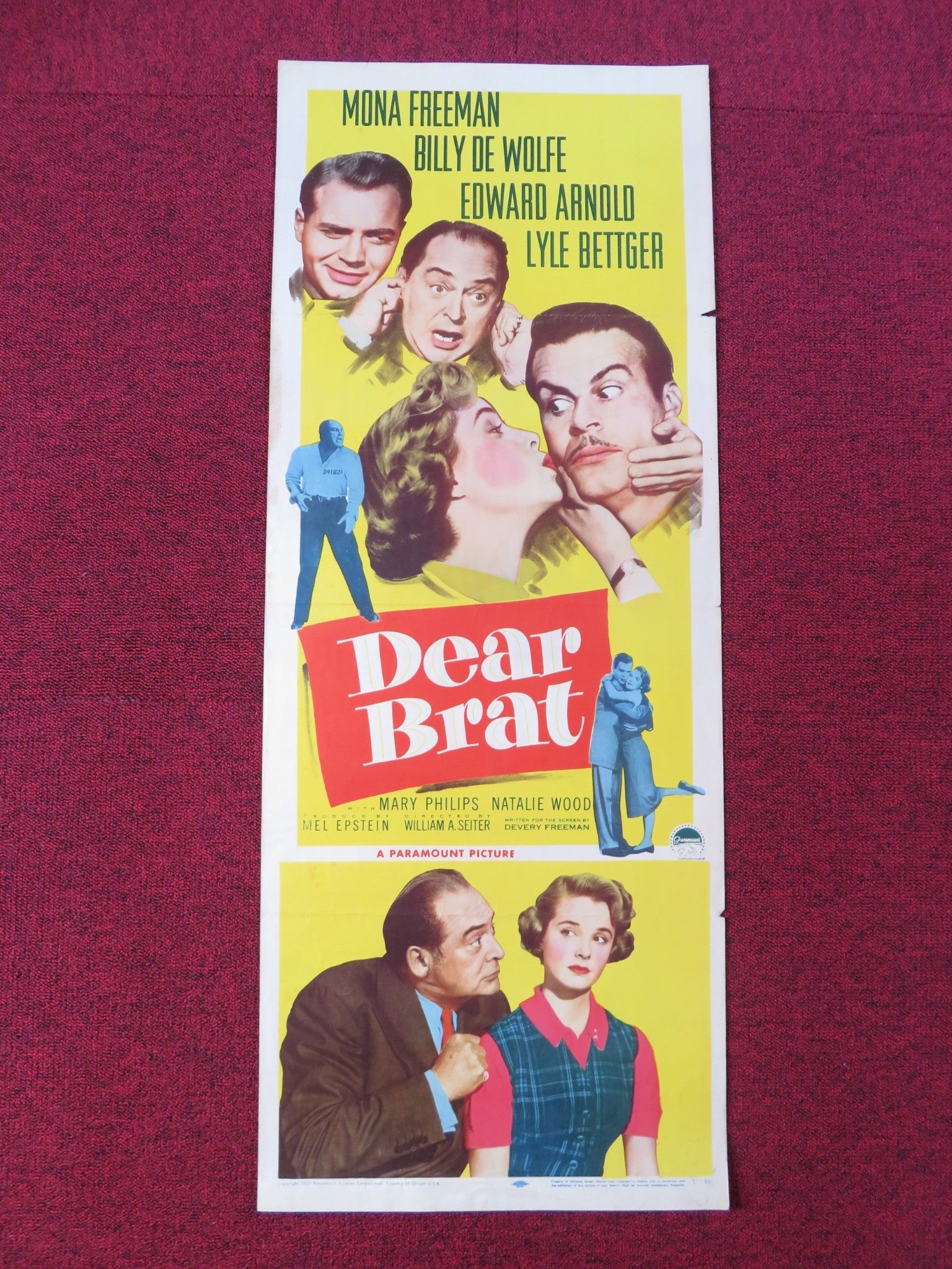 DEAR BRAT US INSERT POSTER MONA FREEEMAN BILLY DE WOLFE 1951 – Rendezvous Cinema