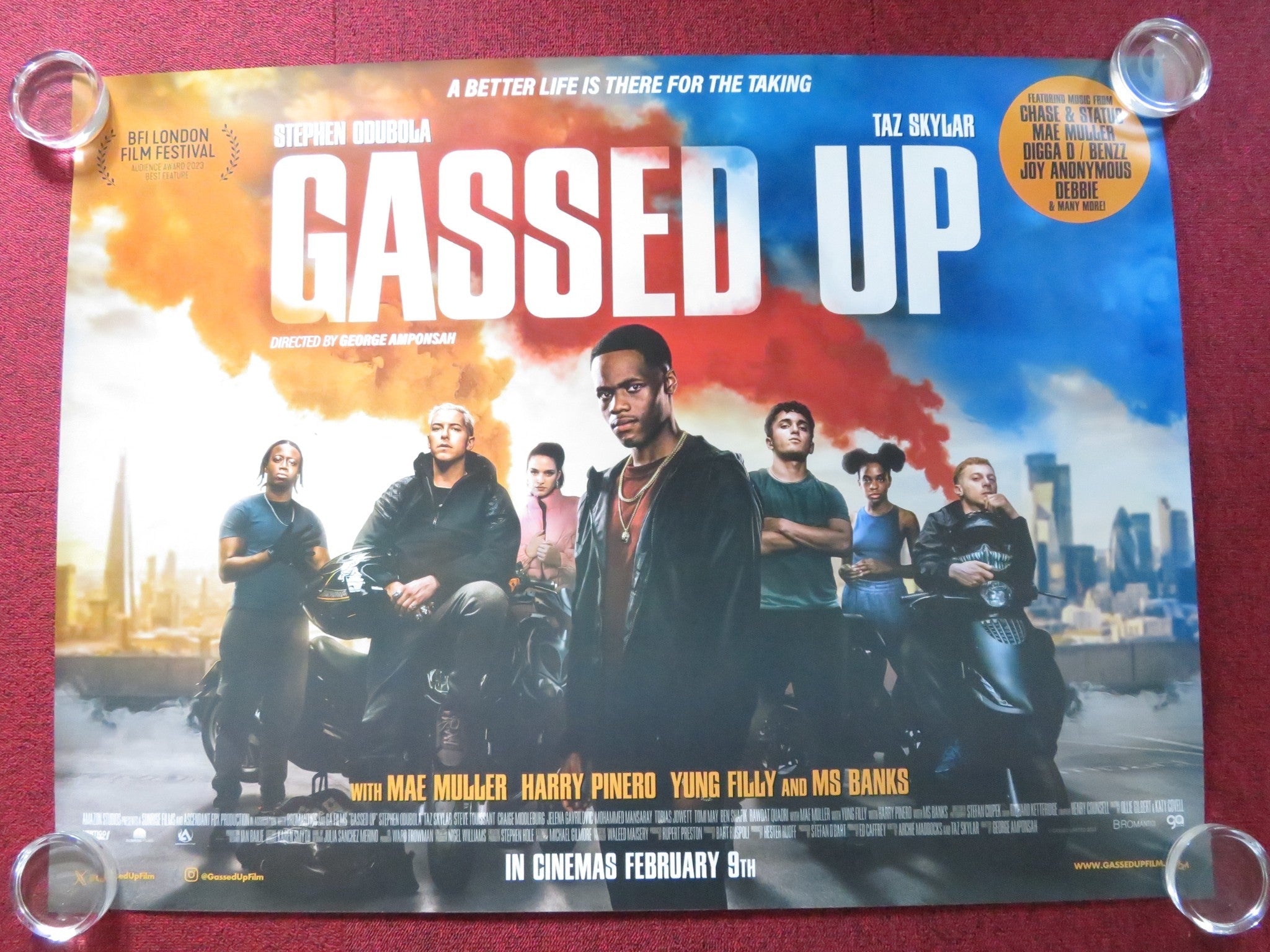 GASSED UP UK QUAD ROLLED POSTER STEPHEN ODUBOLA TAZ SKYLAR 2023 – Rendezvous Cinema