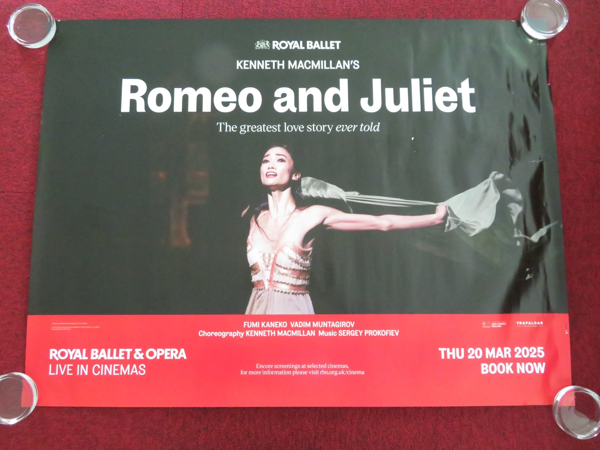THE ROYAL BALLET: ROMEO AND JULIET UK QUAD ROLLED POSTER FUMI KANEKO 2 ...