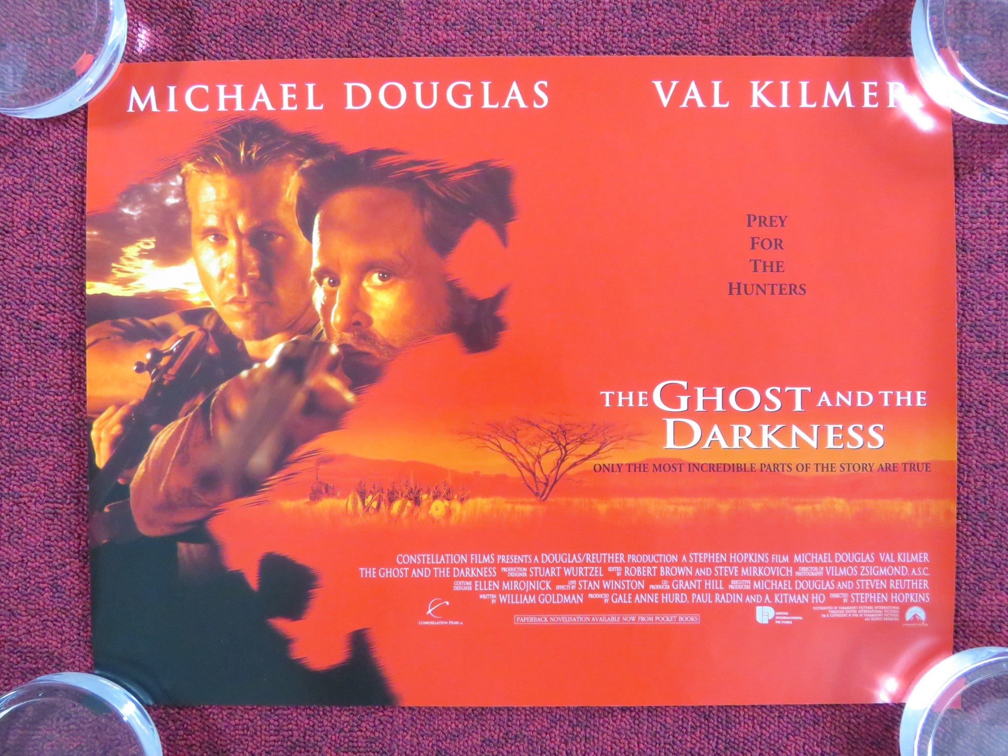 THE GHOST AND THE DARKNESS UK MINI QUAD POSTER MICHAEL DOUGLAS VAL KIL – Rendezvous Cinema