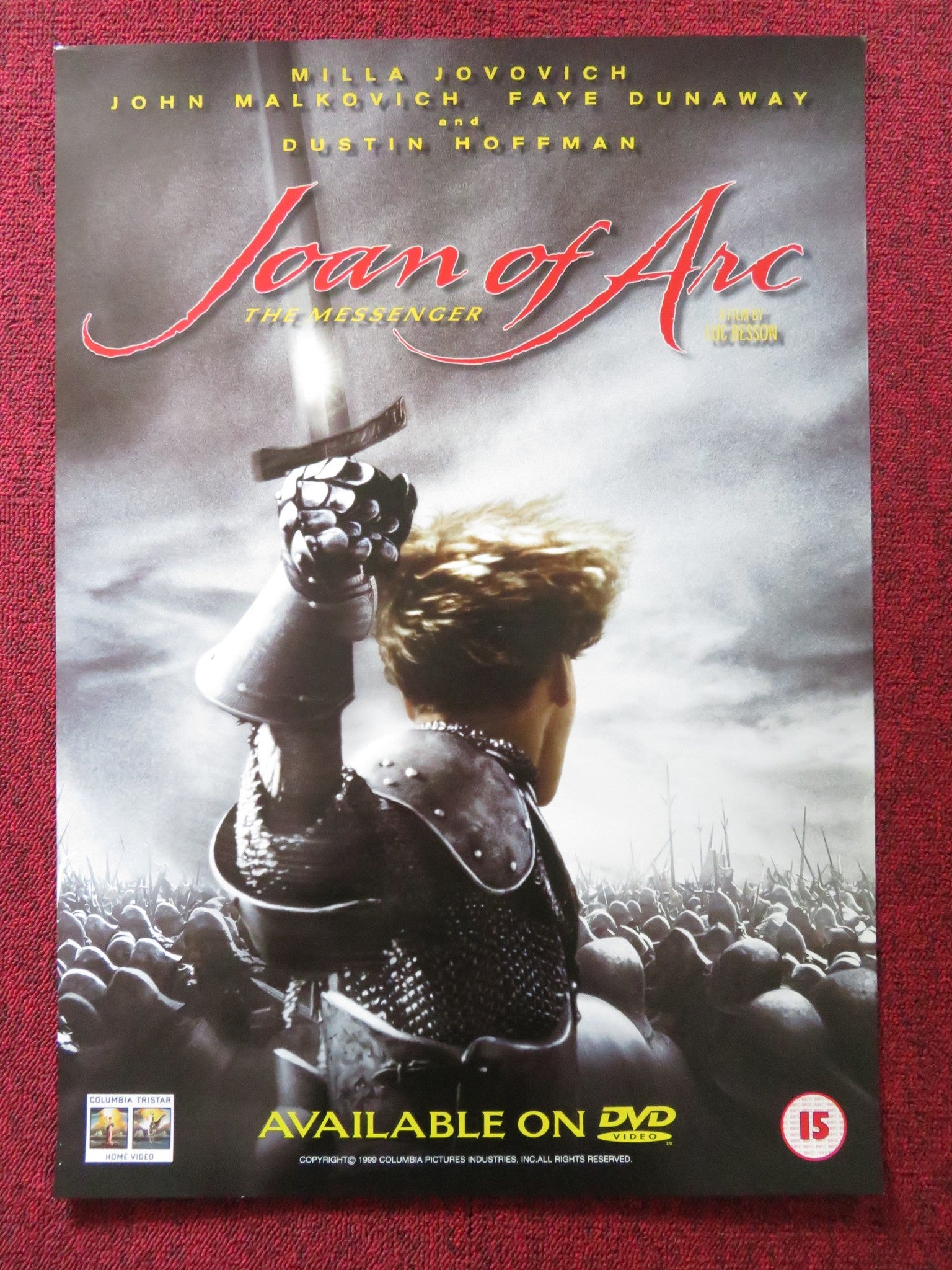 THE MESSENGER: THE STORY OF JOAN OF ARC DVD POSTER MILLA JOVOVICH 1999 – Rendezvous Cinema
