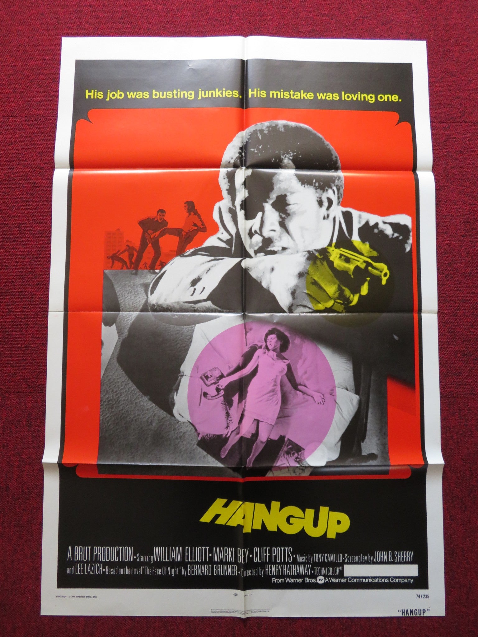 HANGUP FOLDED US ONE SHEET POSTER WILLIAM ELLIOTT MARKI BEY 1974 – Rendezvous Cinema