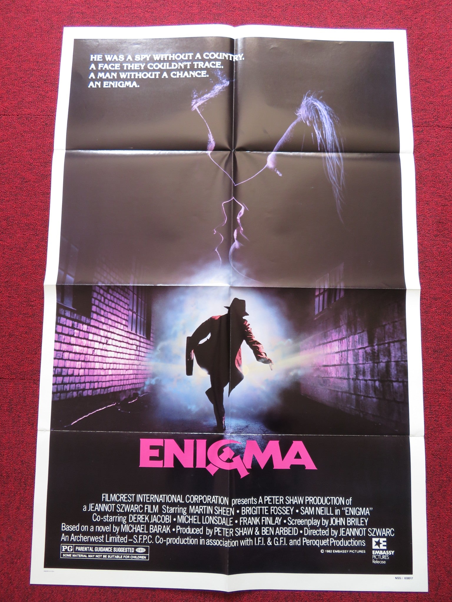ENIGMA FOLDED US ONE SHEET POSTER MARTIN SHEEN BRIDGET FOSSEY 1982 – Rendezvous Cinema