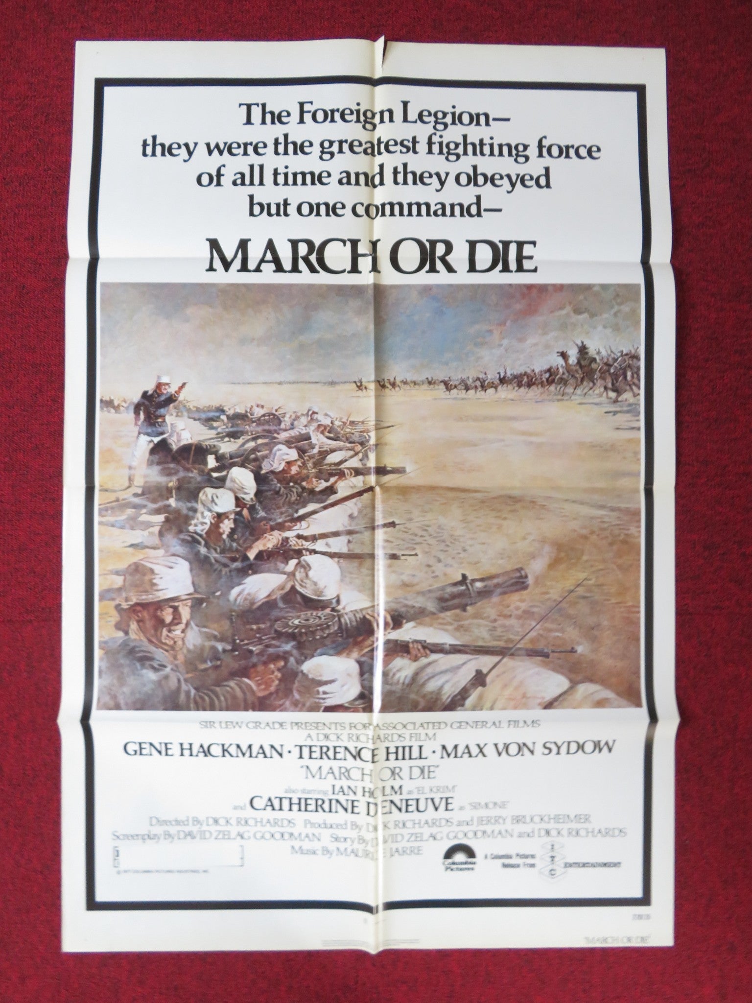 MARCH OR DIE FOLDED US ONE SHEET POSTER GENE HACKMAN TERENCE HILL 1977 – Rendezvous Cinema