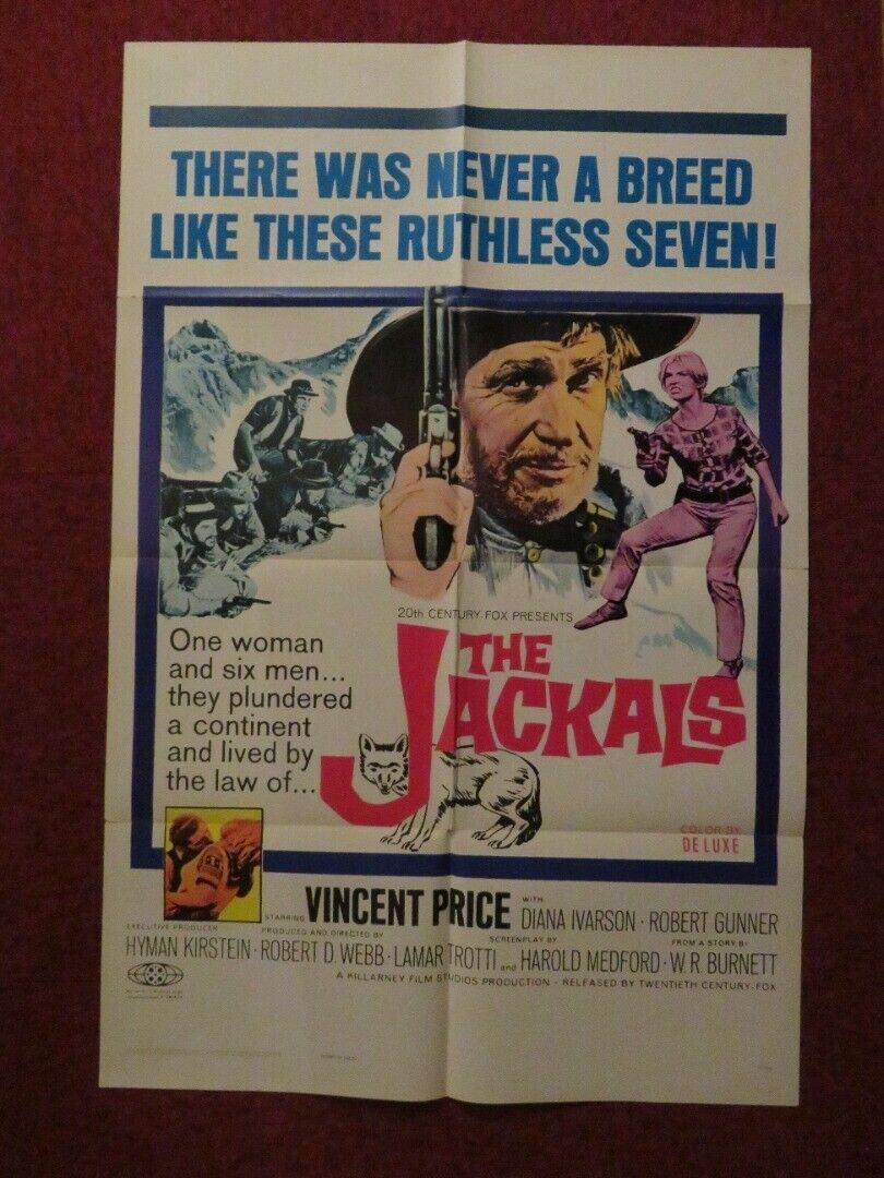 THE JACKALS FOLDED US ONE SHEET POSTER VINCENT PRICE DIANA IVARSON 196 – Rendezvous Cinema