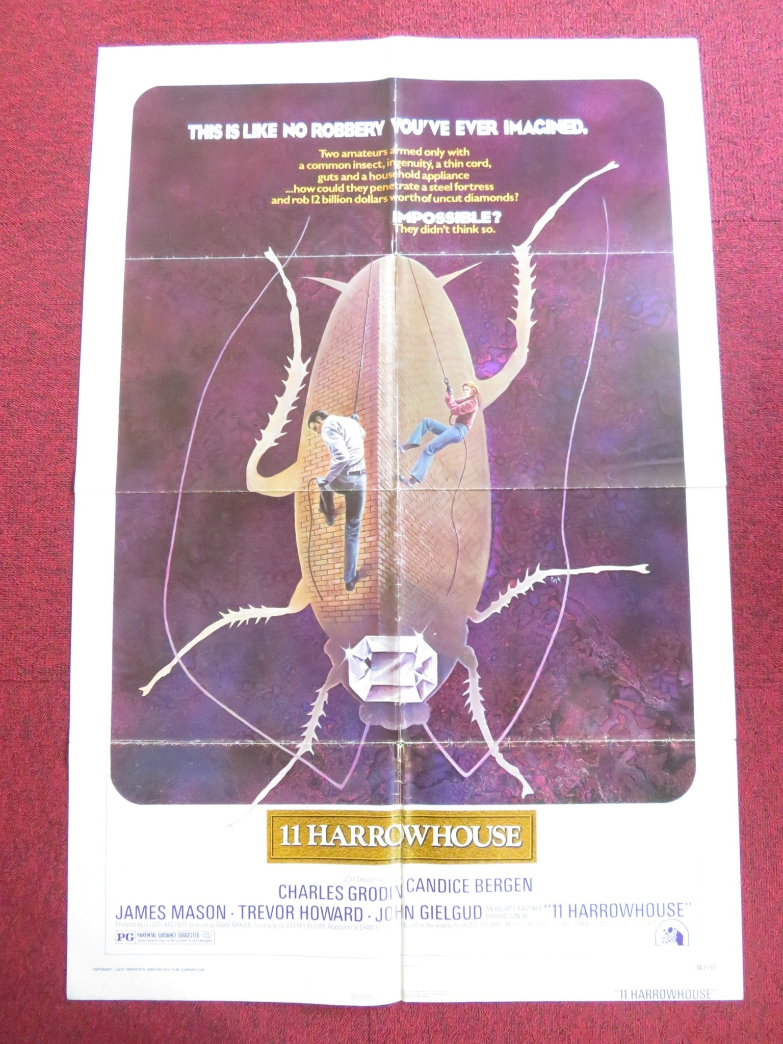 11 HARROWHOUSE FOLDED US ONE SHEET POSTER JAMES MASON CHARLES GRODIN ...