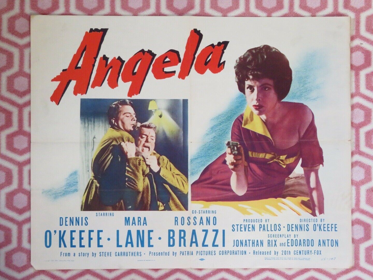 ANGELA US HALF SHEET (22"x 28") POSTER DENNIS O'KEEFE MARA LANE 1954 ...