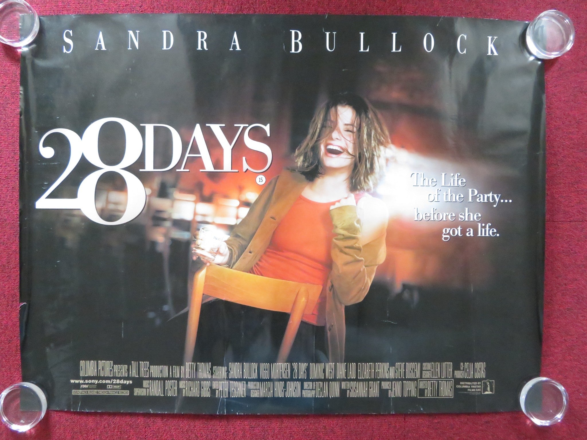 28 DAYS UK QUAD ROLLED POSTER SANDRA BULLOCK VIGGO MORTENSEN 2000 ...