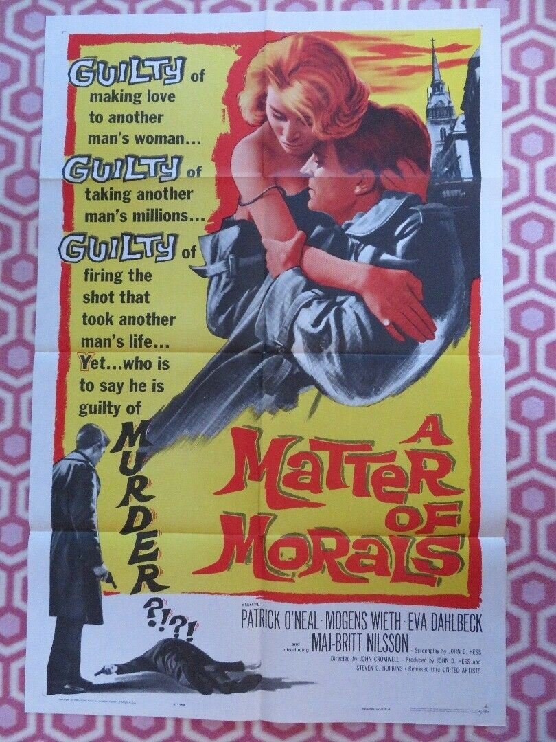 A MATTER OF MORALS US ONE SHEET POSTER PATRICK O'NEAL MOGENS WIETH ...