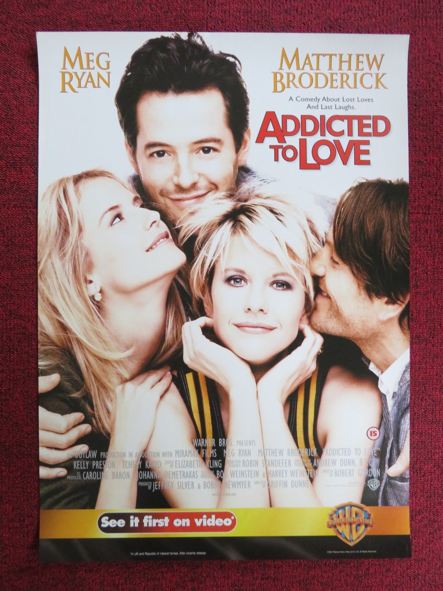 ADDICTED TO LOVE VHS VIDEO POSTER MEG RYAN MATTHEW BRODERICK 1997 ...