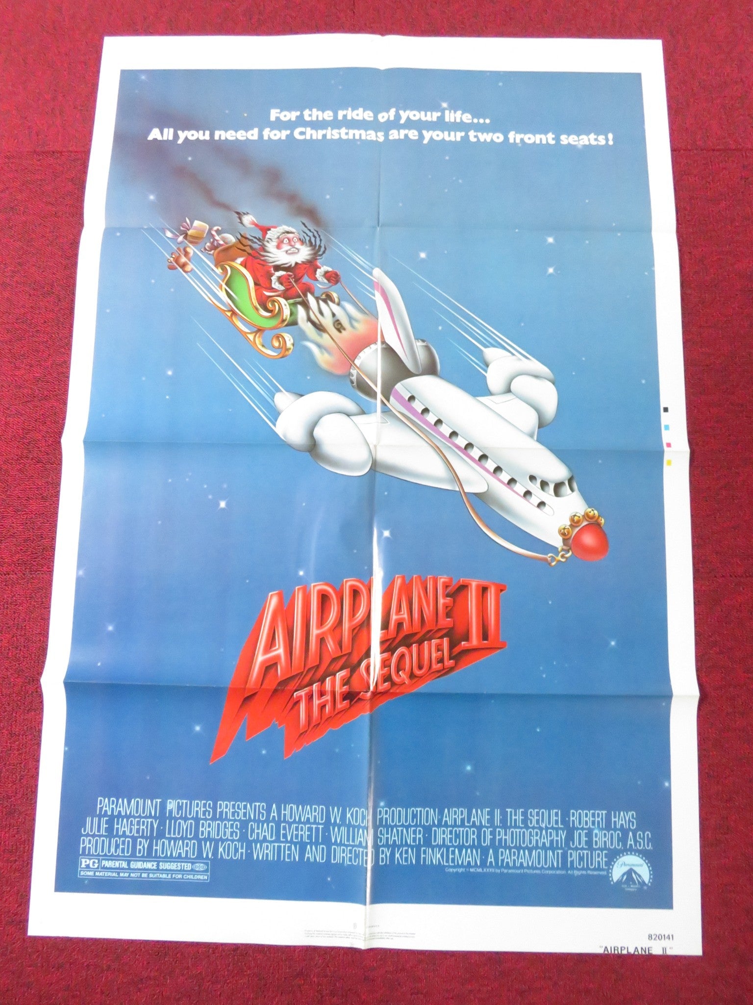 AIRPLANE II THE SEQUEL FOLDED US ONE SHEET POSTER L. BRIDGES PETER GRA ...