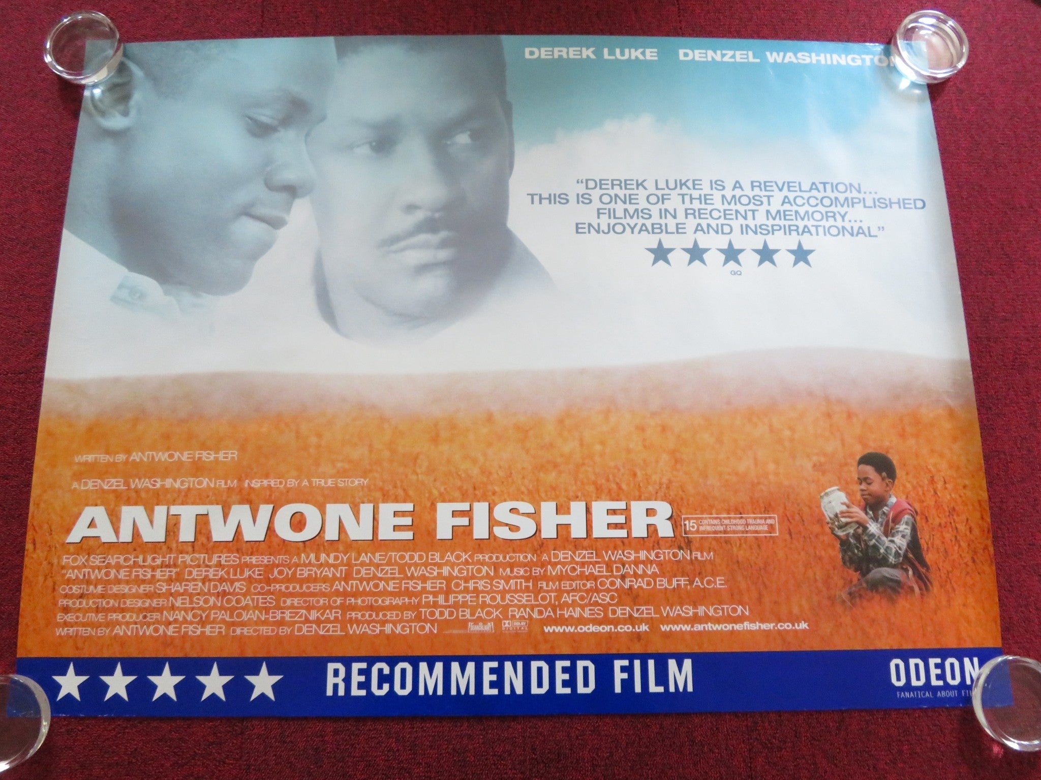 ANTWONE FISHER UK QUAD ROLLED POSTER DEREK LUKE DENZEL WASHINGTON 2002 ...