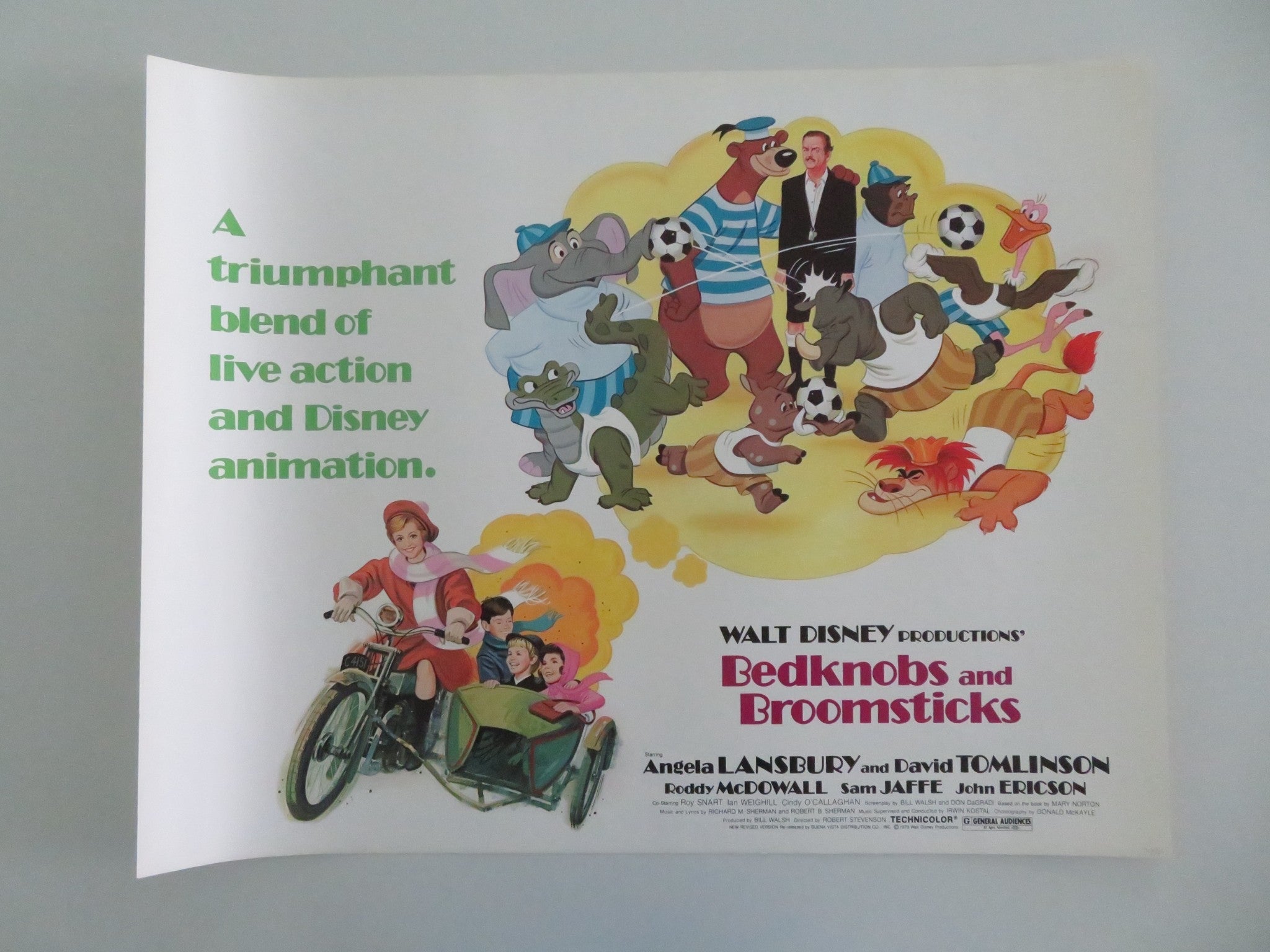 BEDKNOBS AND BROOMSTICKS US HALF SHEET (22"x 28") POSTER DISNEY A. LAN ...