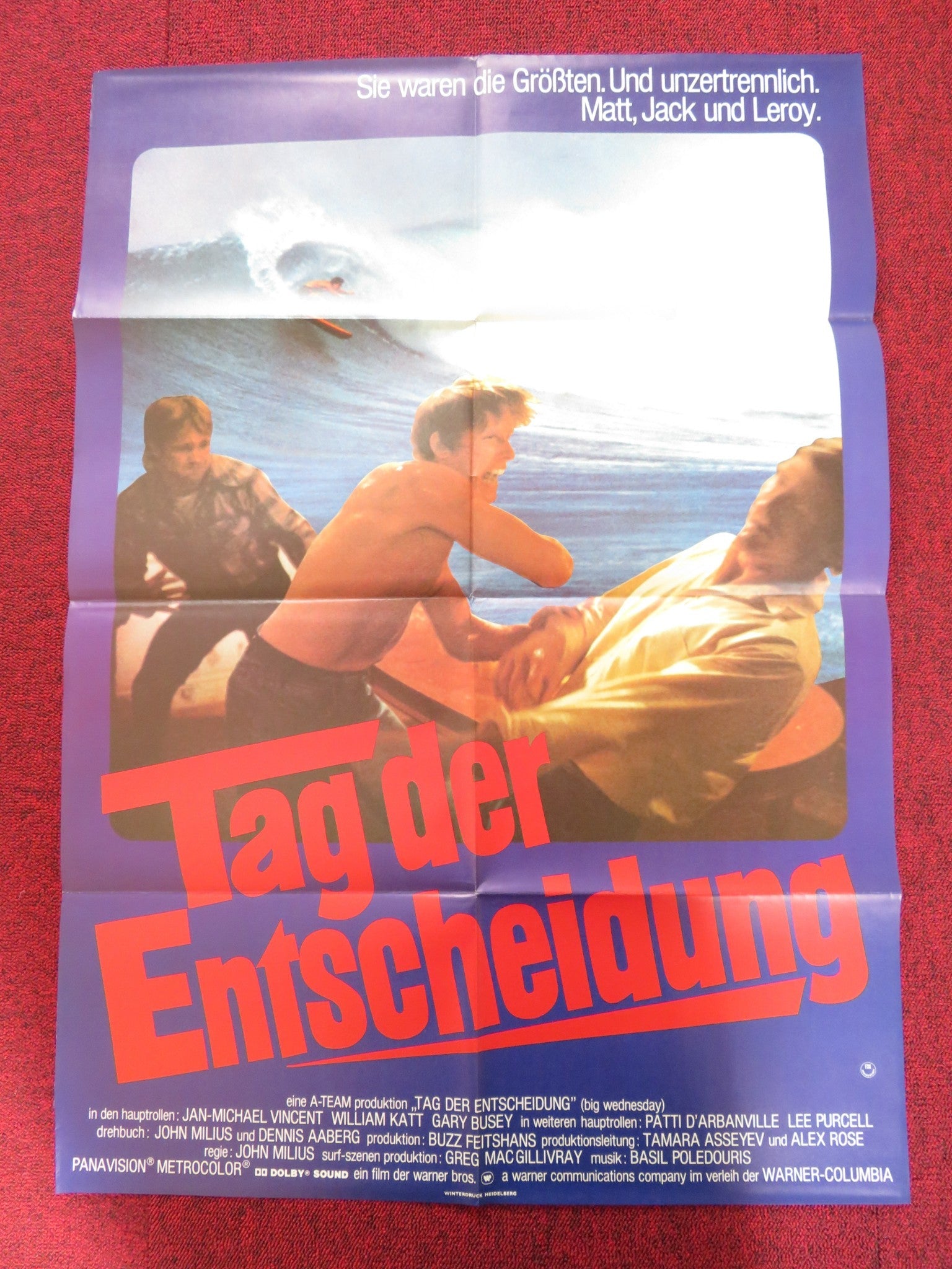 BIG WEDNESDAY GERMAN A1 POSTER FOLDED JAN-MICHAEL VINCENT GARY BUSEY 1 ...