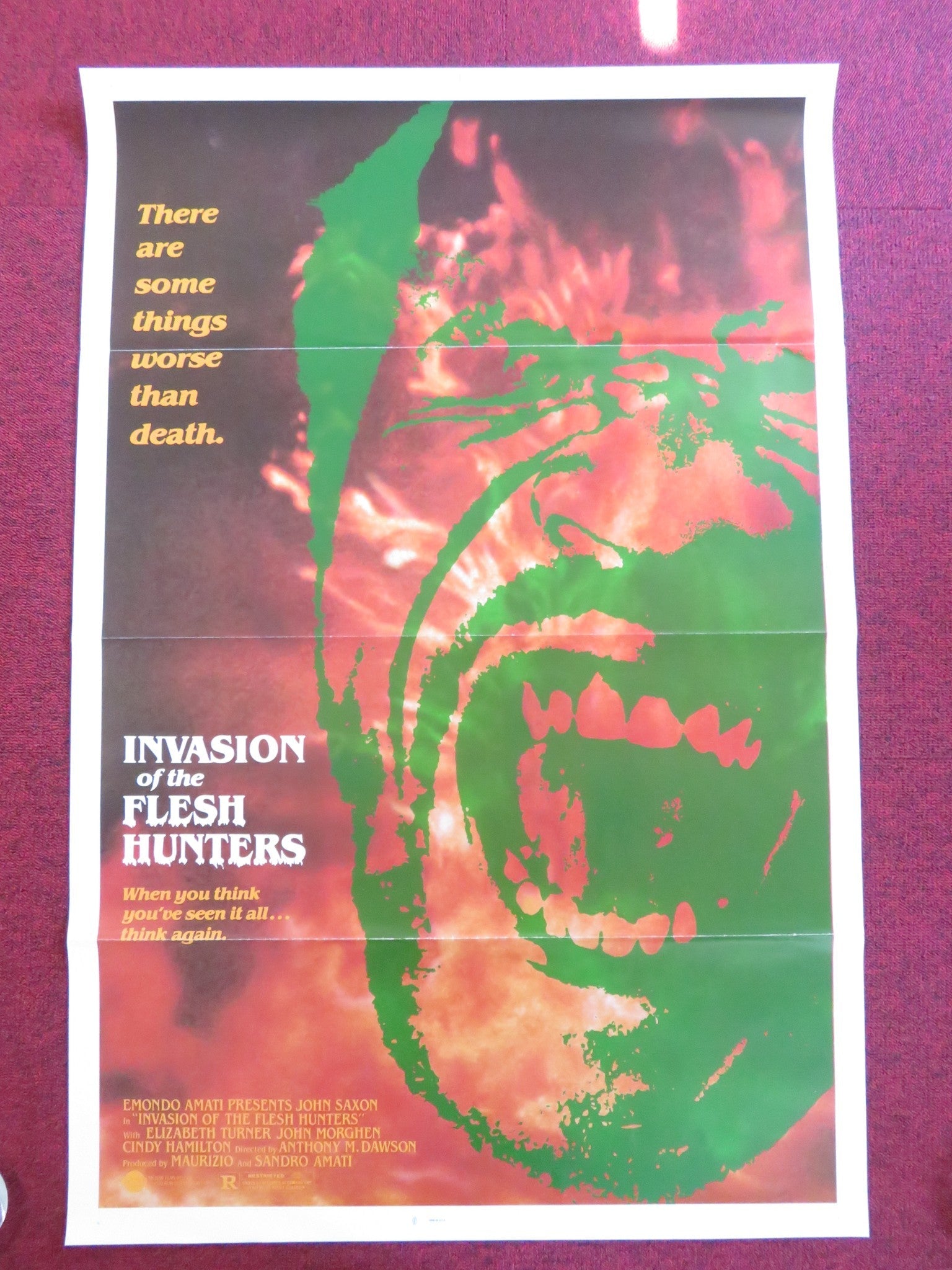 CANNIBAL APOCALYPSE US TRI FOLDED ONE SHEET ROLLED POSTER JOHN SAXON 1 ...