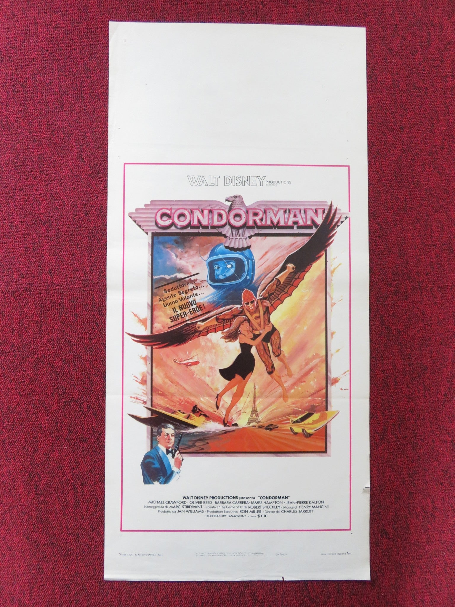 CONDORMAN ITALIAN LOCANDINA POSTER DISNEY MICHAEL CRAWFORD OLIVER REED ...