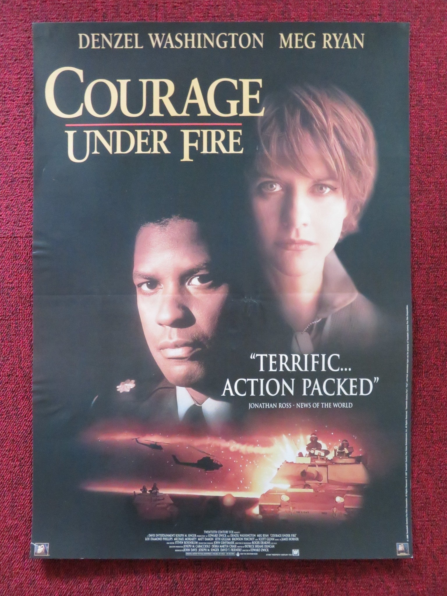COURAGE UNDER FIRE VHS VIDEO POSTER DENZEL WASHINGTON MEG RYAN 1996 ...