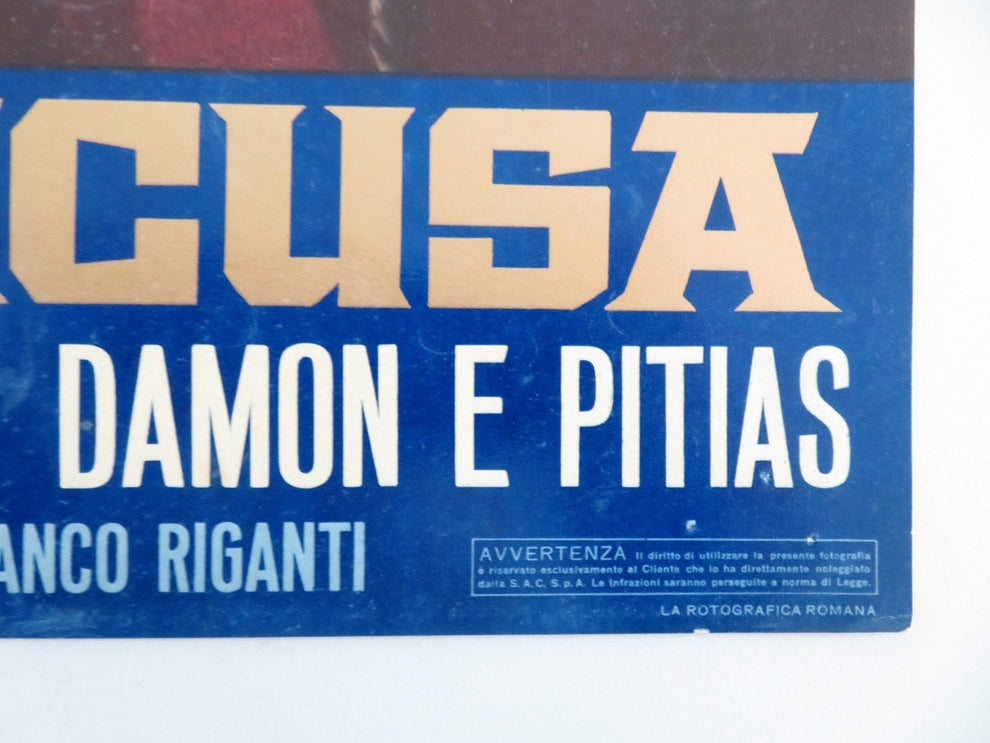 DAMON AND PYTHIAS - D ITALIAN FOTOBUSTA POSTER GUY WILLIAMS DON BURNET ...