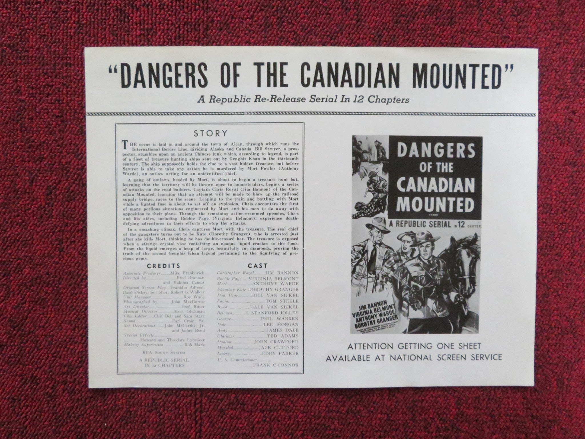 DANGERS OF THE CANADIAN MOUNTED UNCUT PRESS BOOK JIM BANNON R1956 ...
