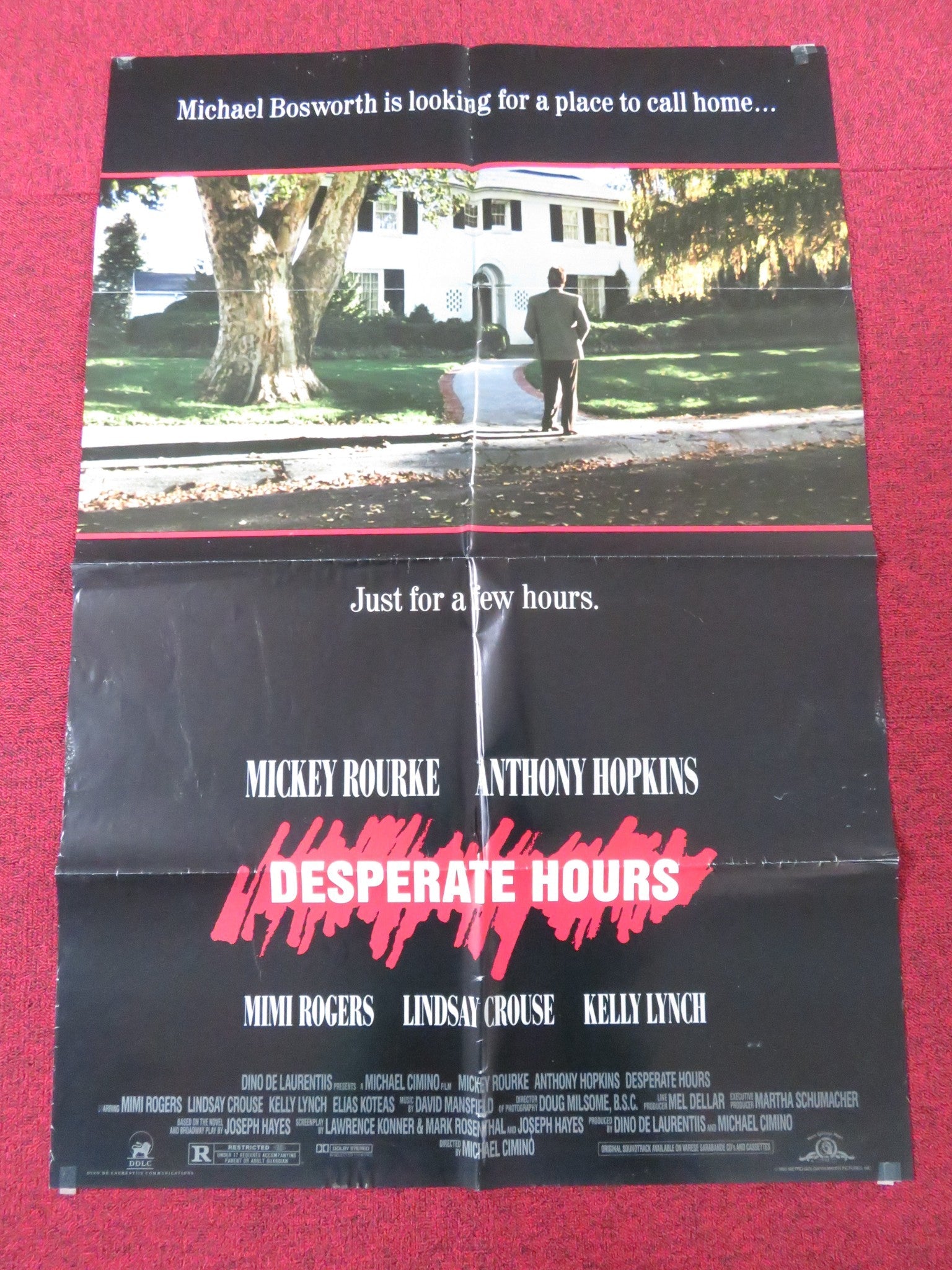 DESPERATE HOURS FOLDED US ONE SHEET POSTER MICKEY ROURKE ANTHONY HOPKI ...