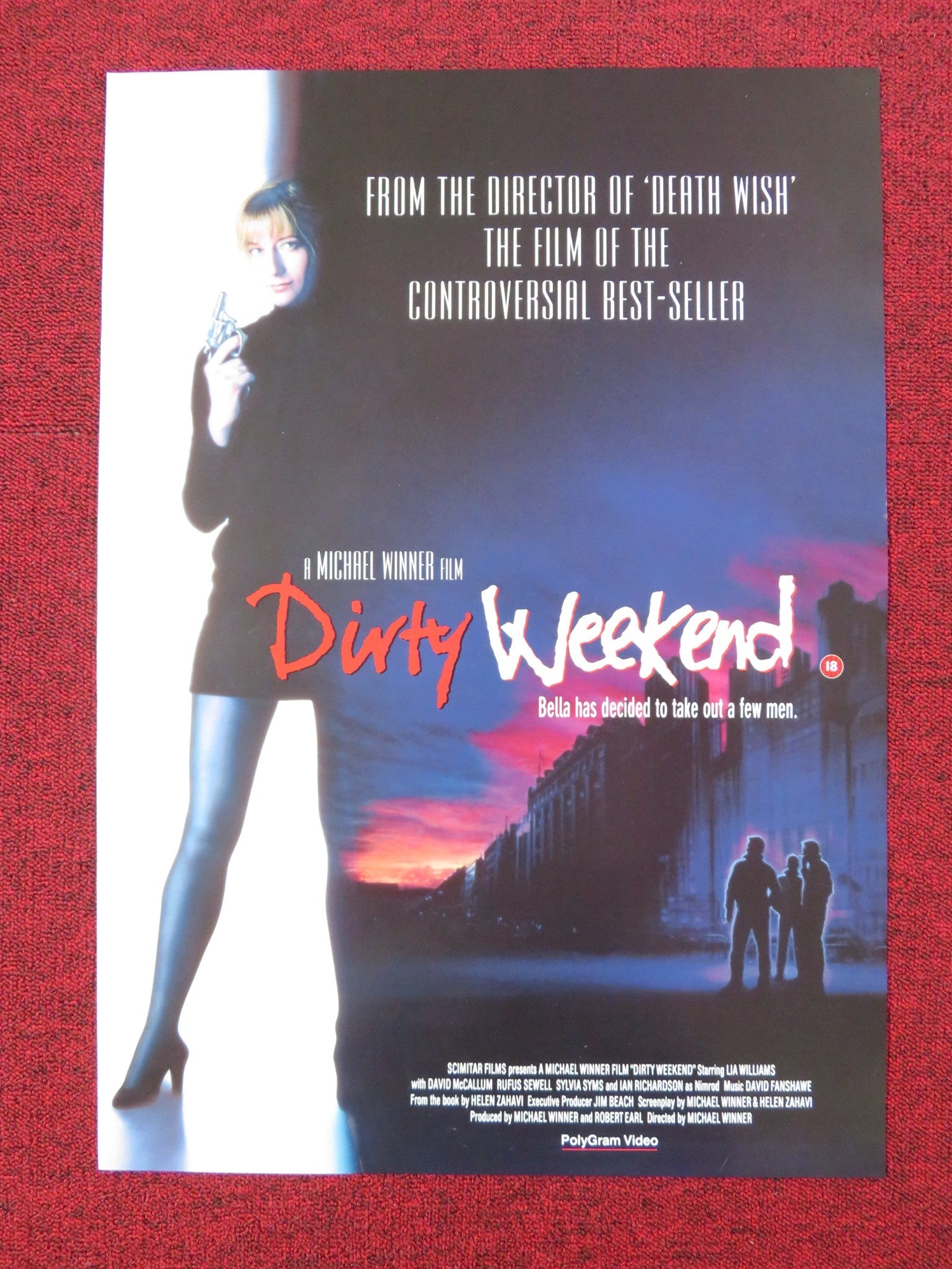 DIRTY WEEKEND VHS VIDEO POSTER MICHAEL WINNER RUFUS SEWELL 1993 ...