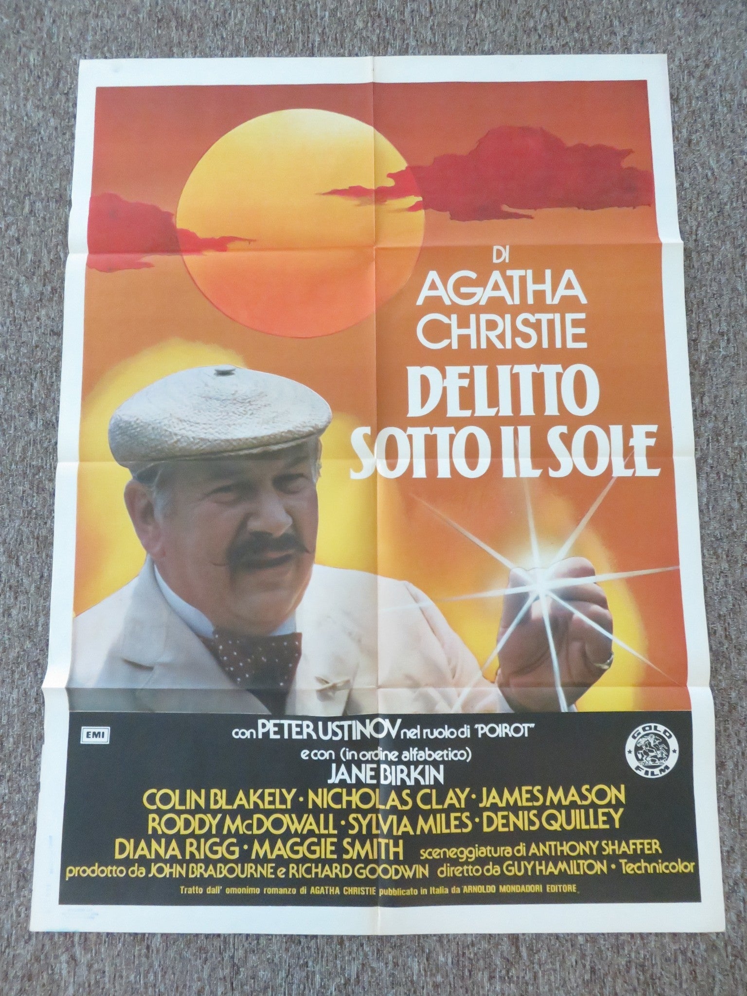 EVIL UNDER THE SUN ITALIAN 2 FOGLIO POSTER PETER USTINOV JANE BIRKIN 1 ...