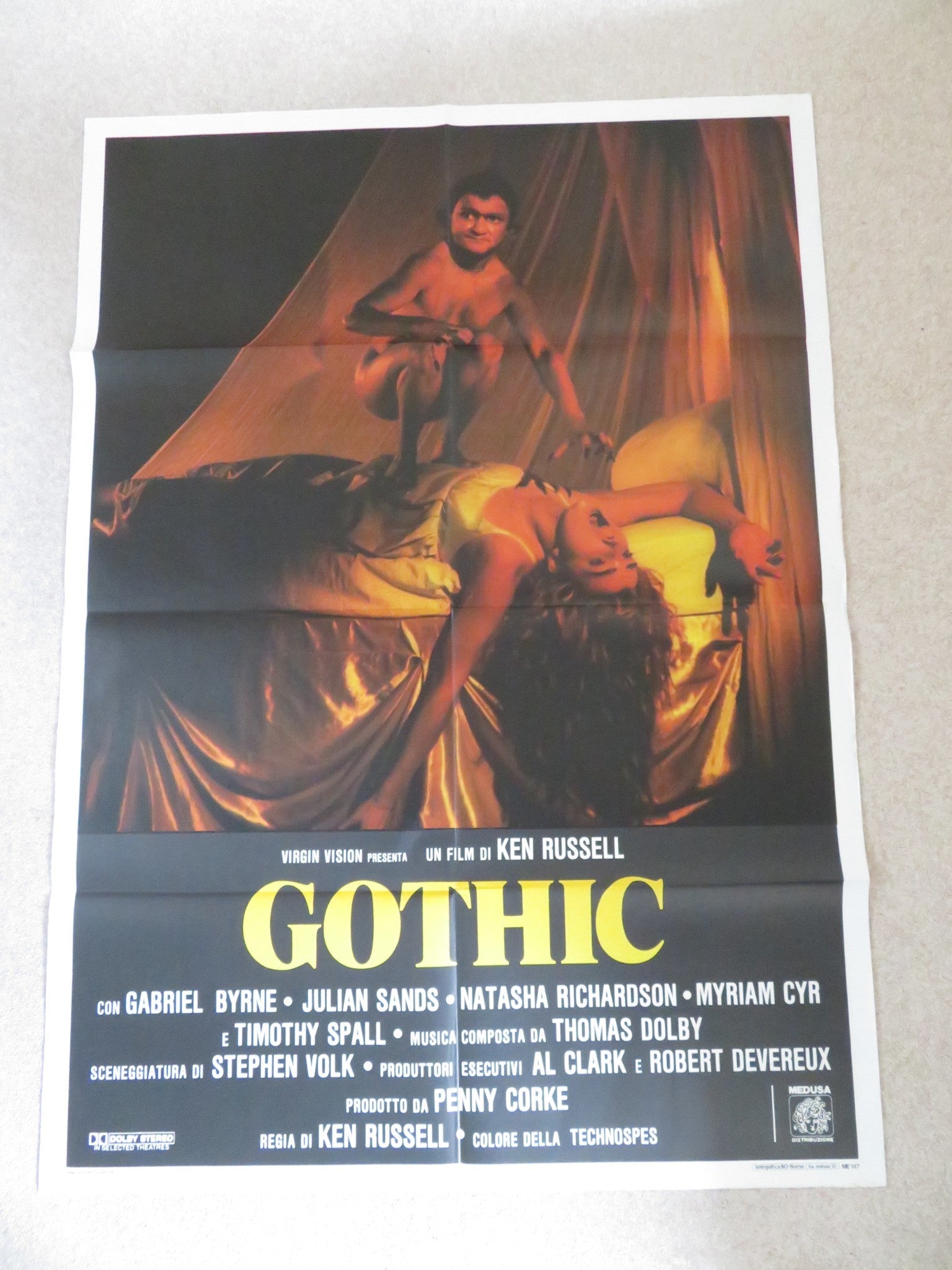 GOTHIC ITALIAN 2 FOGLIO POSTER GABRIEL BYRNE JULIAN SANDS 1986 ...