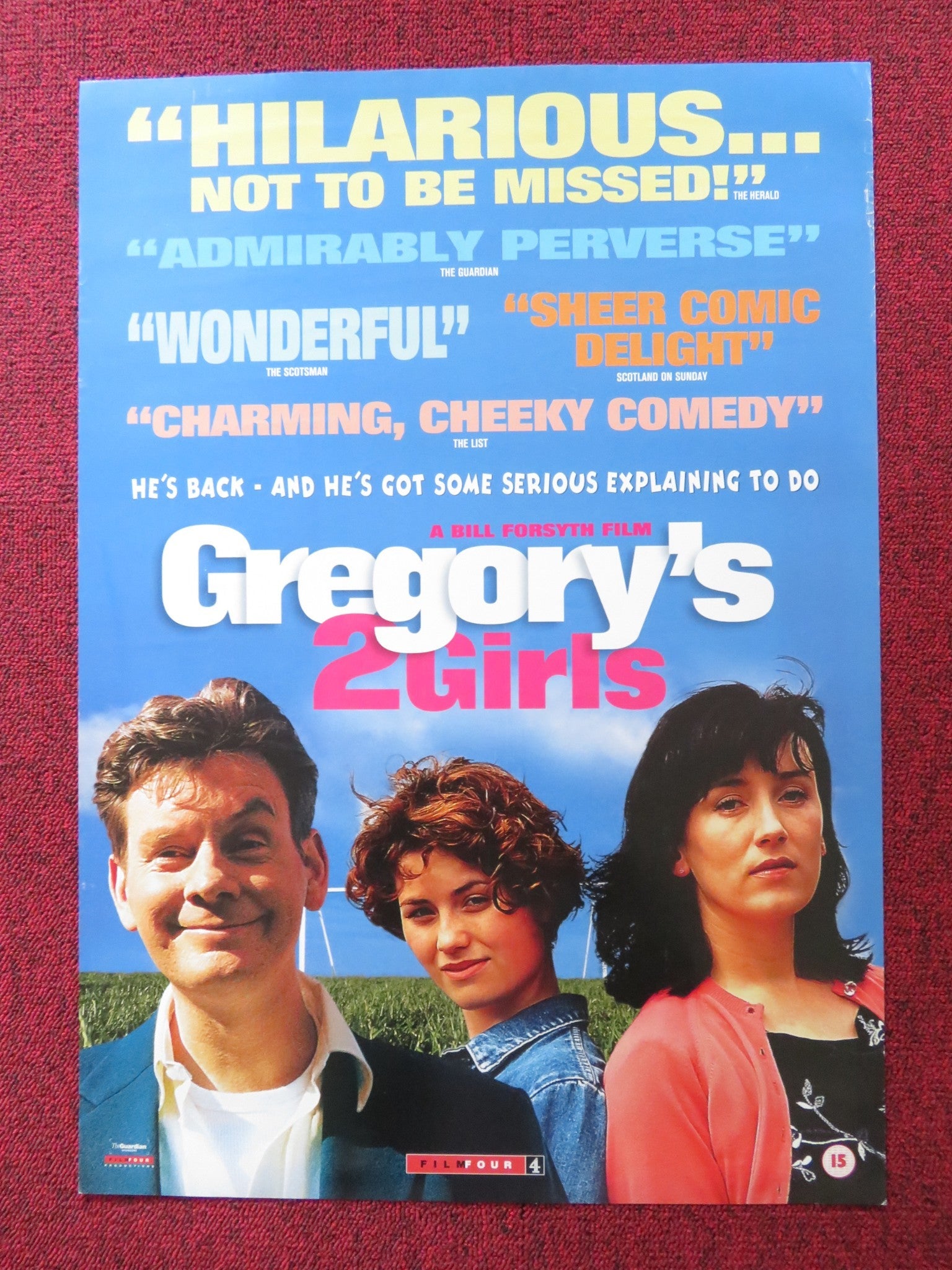 GREGORY'S 2 GIRLS VHS VIDEO POSTER CARLY MCKINNON JOHN MURTAGH 1999 ...