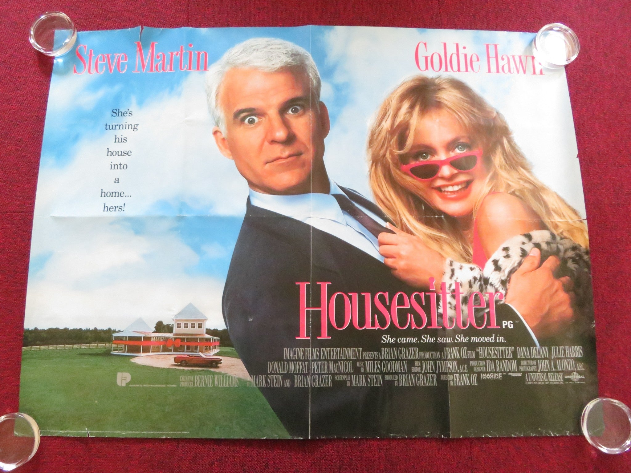 HOUSESITTER UK QUAD ROLLED POSTER STEVE MARTIN GOLDIE HAWN 1992 ...