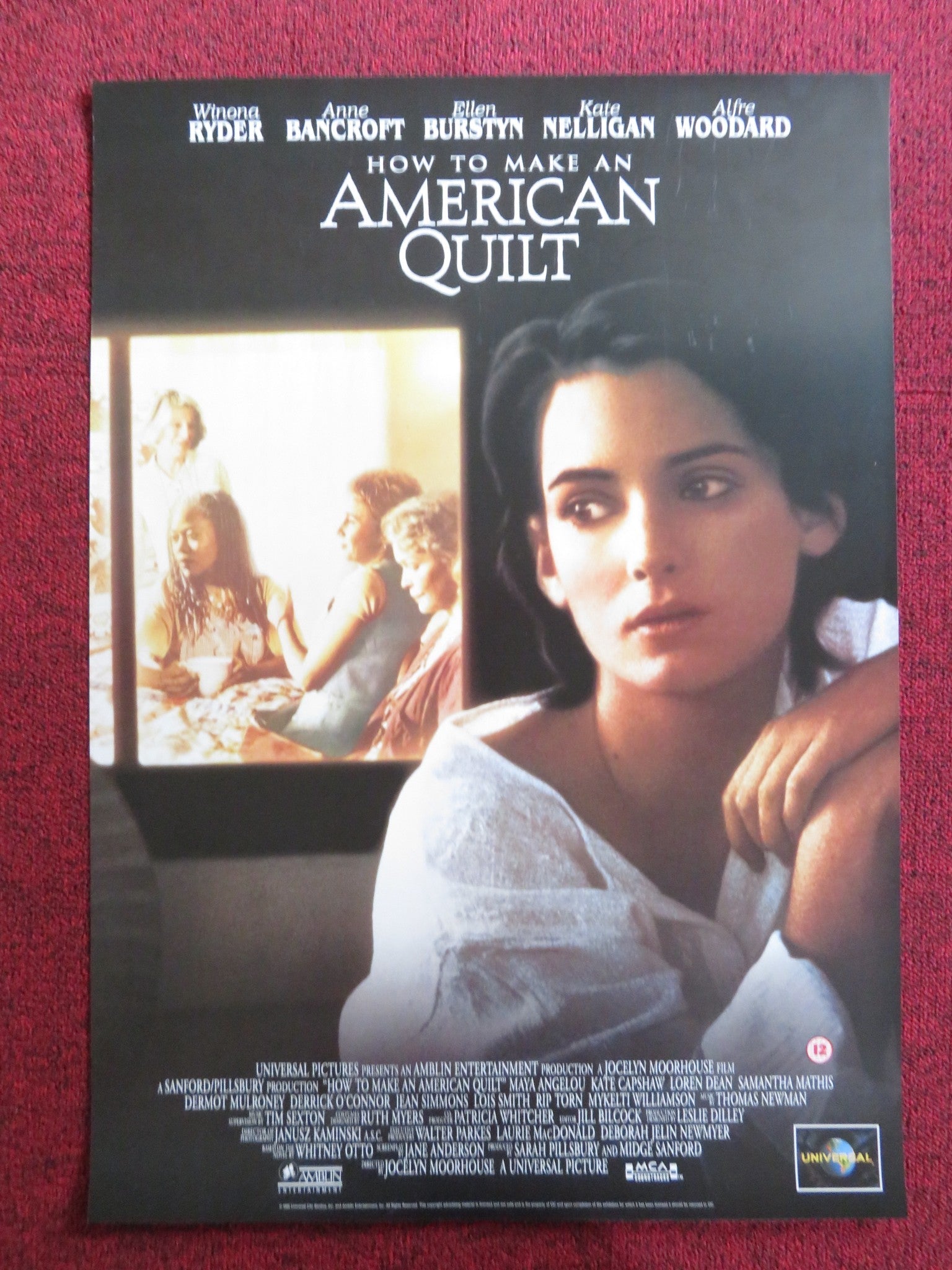 HOW TO MAKE AN AMERICAN QUILT VHS VIDEO POSTER WINONA RYDER ANNE BANCR ...