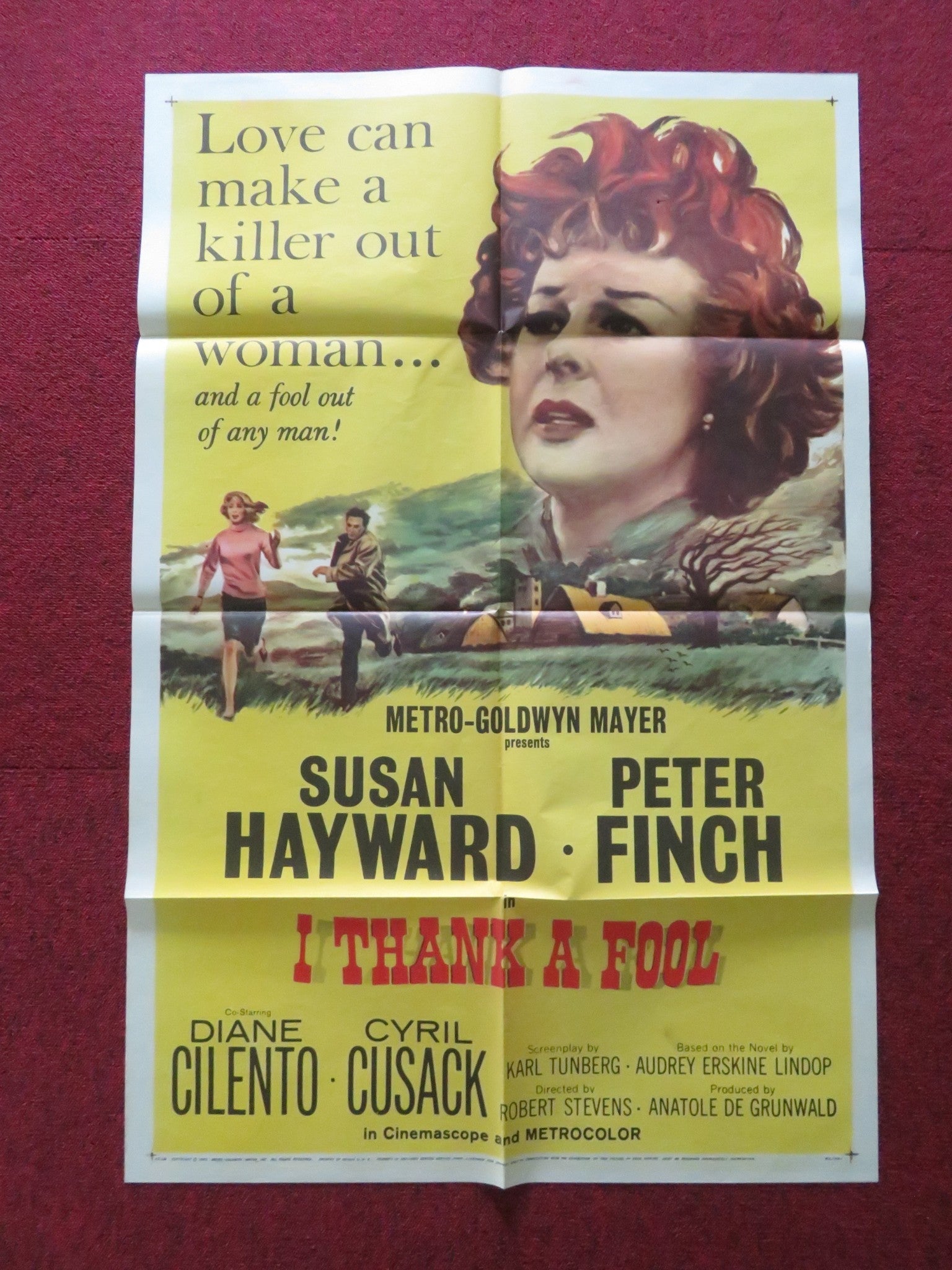 I THANK A FOOL FOLDED US ONE SHEET POSTER SUSAN HAYWARD PETER FINCH 19 ...