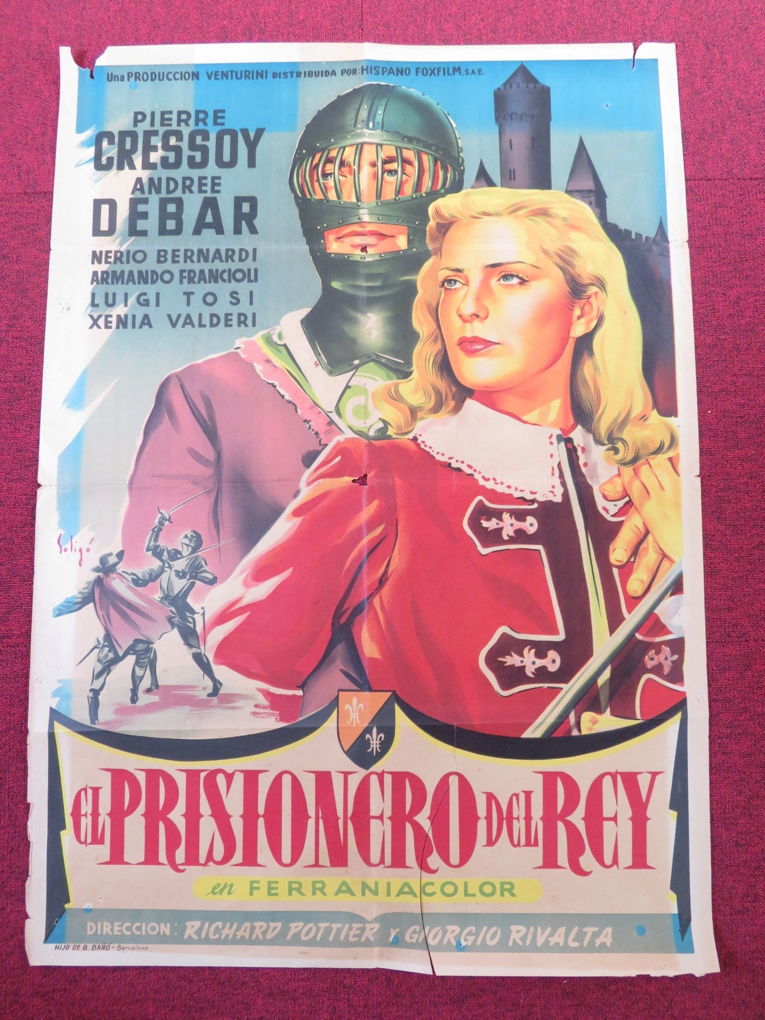 IL PRIGIONIERO DEL RE SPANISH POSTER DUMAS PIERRE CRESSOY ANDREE DEBAR ...