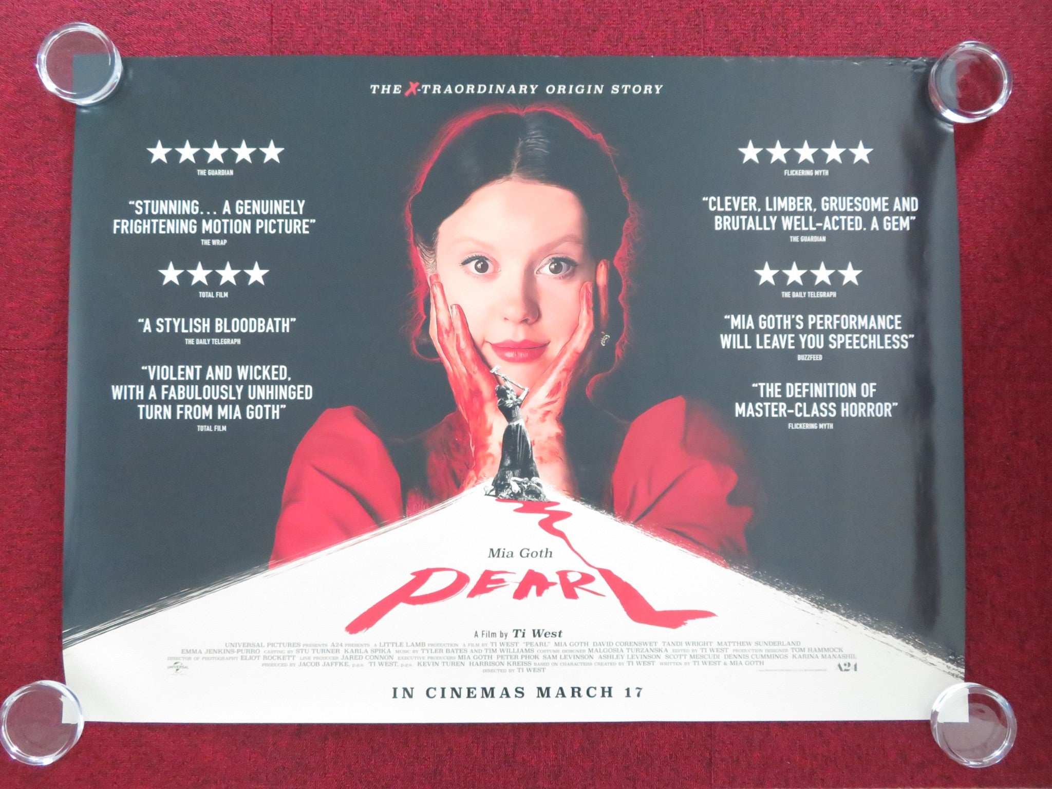 PEARL UK QUAD ROLLED POSTER MIA GOTH DAVID CORENSWET 2022 – Rendezvous ...