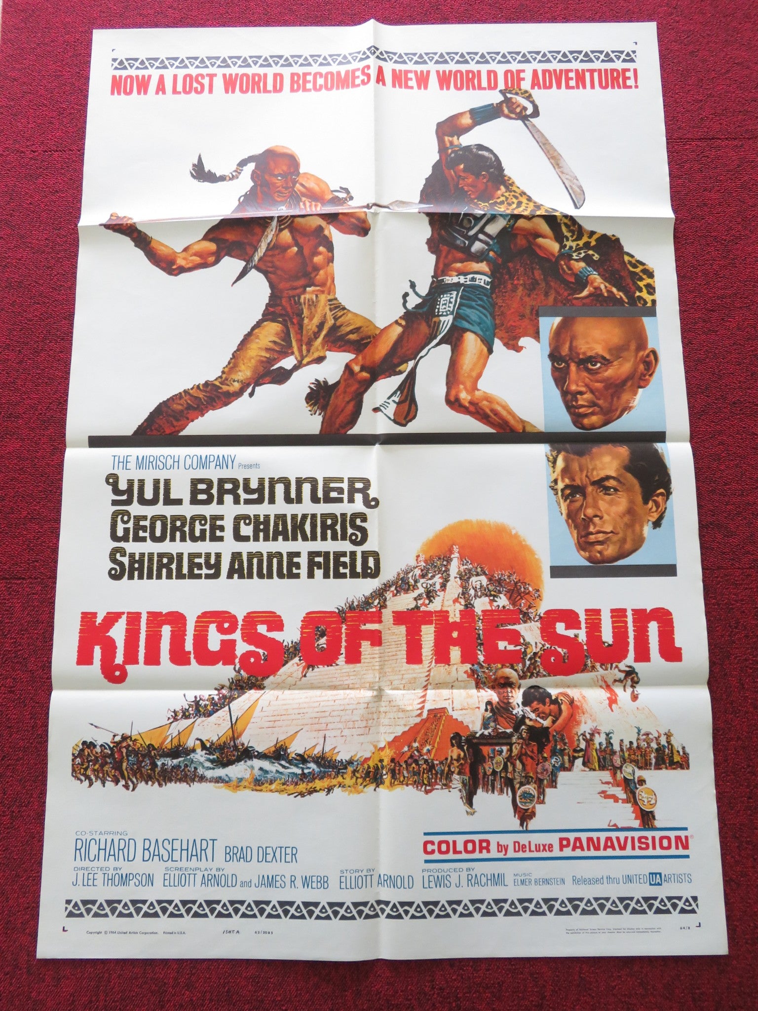 KINGS OF THE SUN FOLDED US ONE SHEET POSTER YUL BRYNNER GEORGE CHAKIRI ...