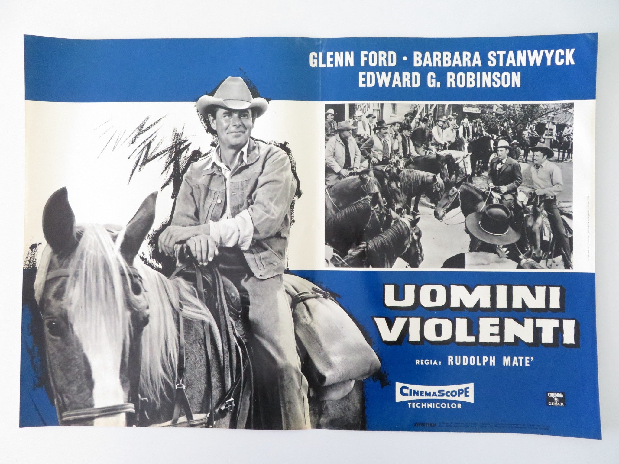 THE VIOLENT MEN - J ITALIAN FOTOBUSTA POSTER GLENN FORD BARBARA STANWY ...