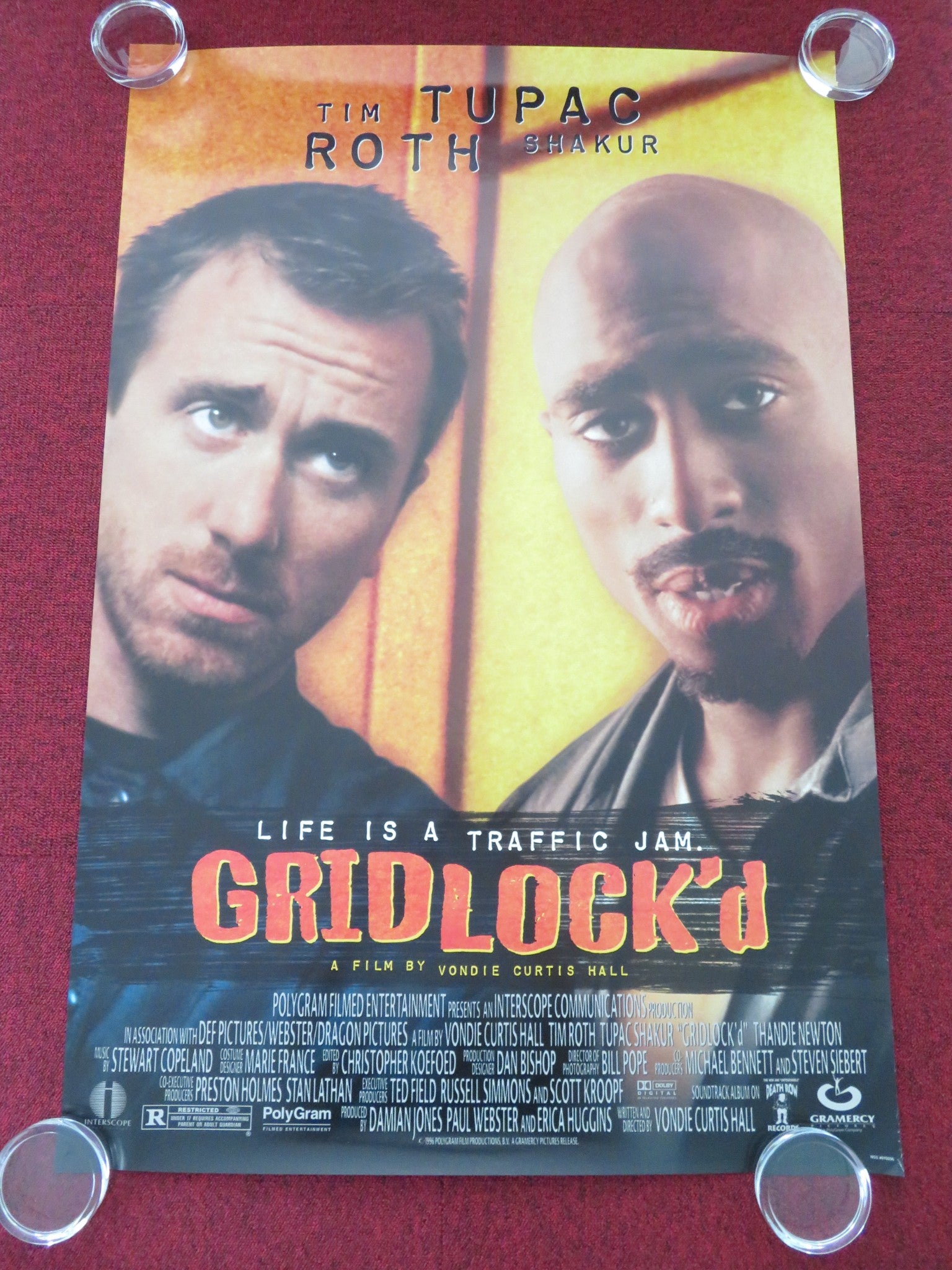 GRIDLOCK'D ONE SHEET ROLLED POSTER TIM ROTH TUPAC SHAKUR 1997 ...