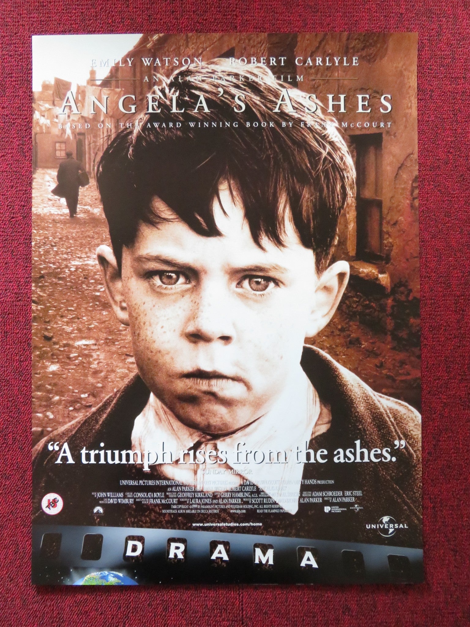 ANGELA'S ASHES VHS VIDEO POSTER EMILY WATSON ROBERT CARLYLE 1999 ...