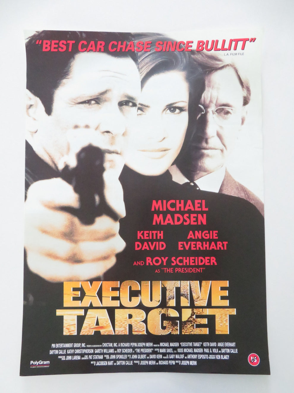 EXECUTIVE TARGET VHS VIDEO POSTER MICHAEL MADSEN ROY SCHEIDER 1997 ...