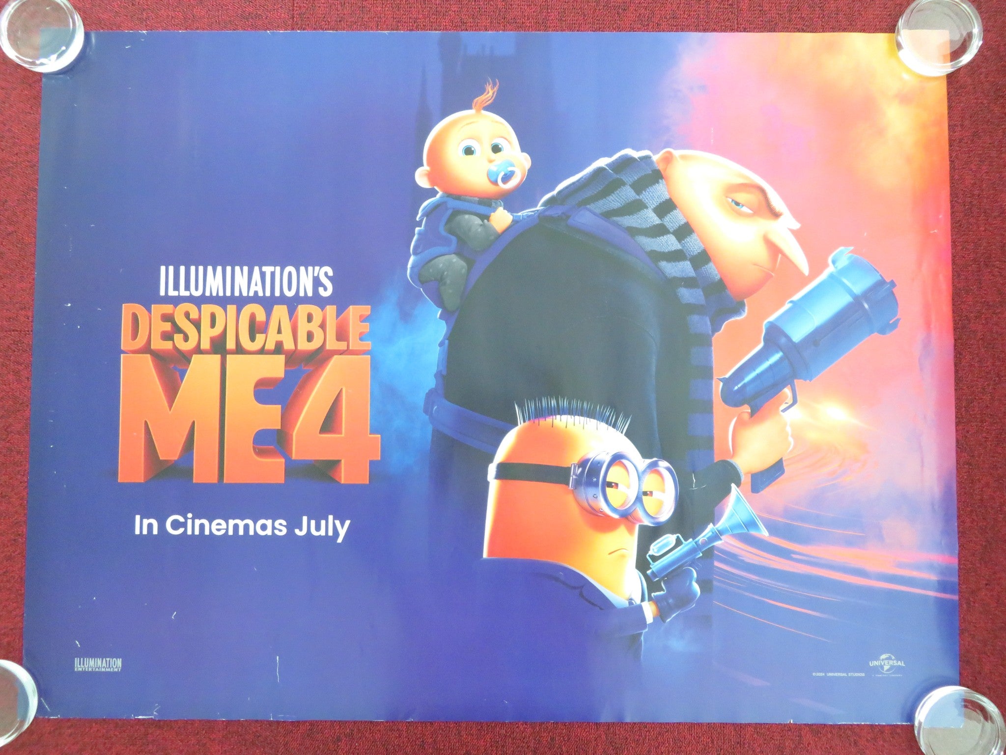 DESPICABLE ME 4 UK QUAD ROLLED POSTER STEVE CARELL WILL FERRELL 2024 ...