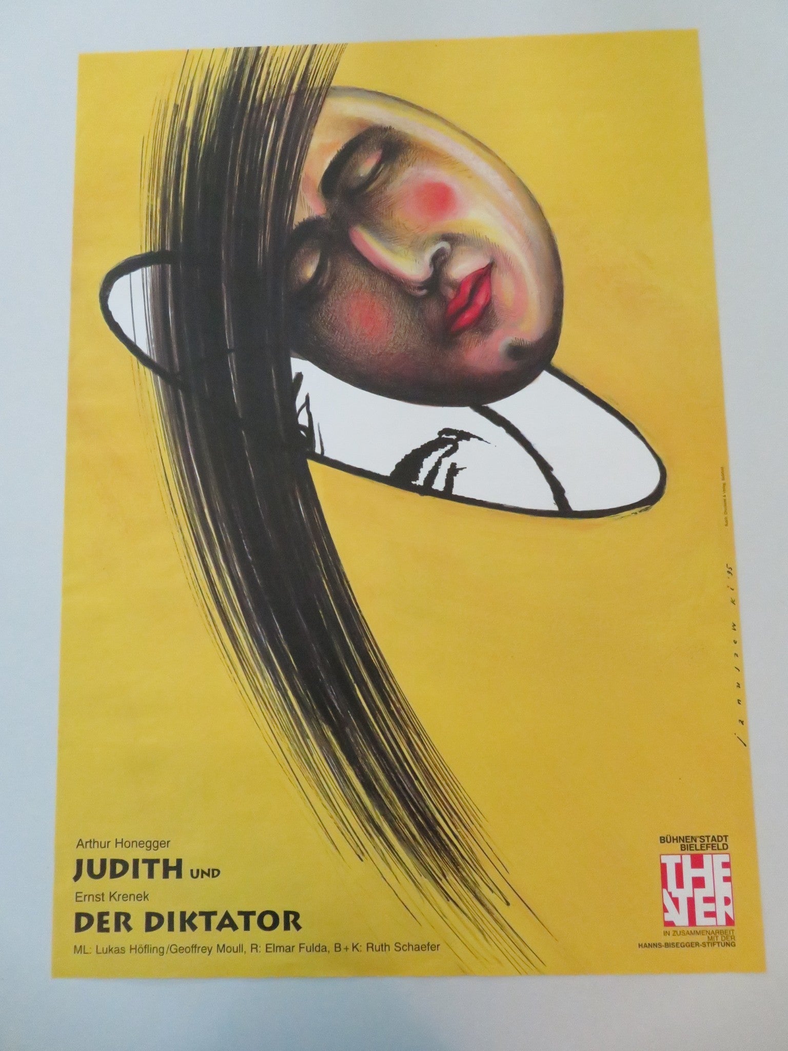 JUDITH UND DER DIKTATOR GERMAN STAGE POSTER ROLLED ARTHUR HONEGGER 199 ...