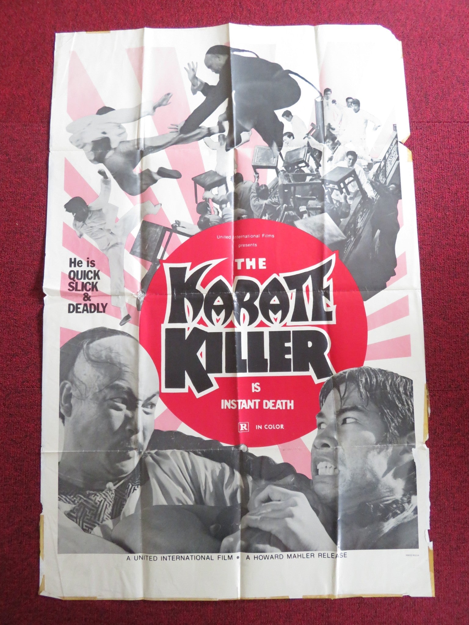 KARATE KILLER - B FOLDED US ONE SHEET POSTER JASON PIAO PAI CHUN-KU LU ...
