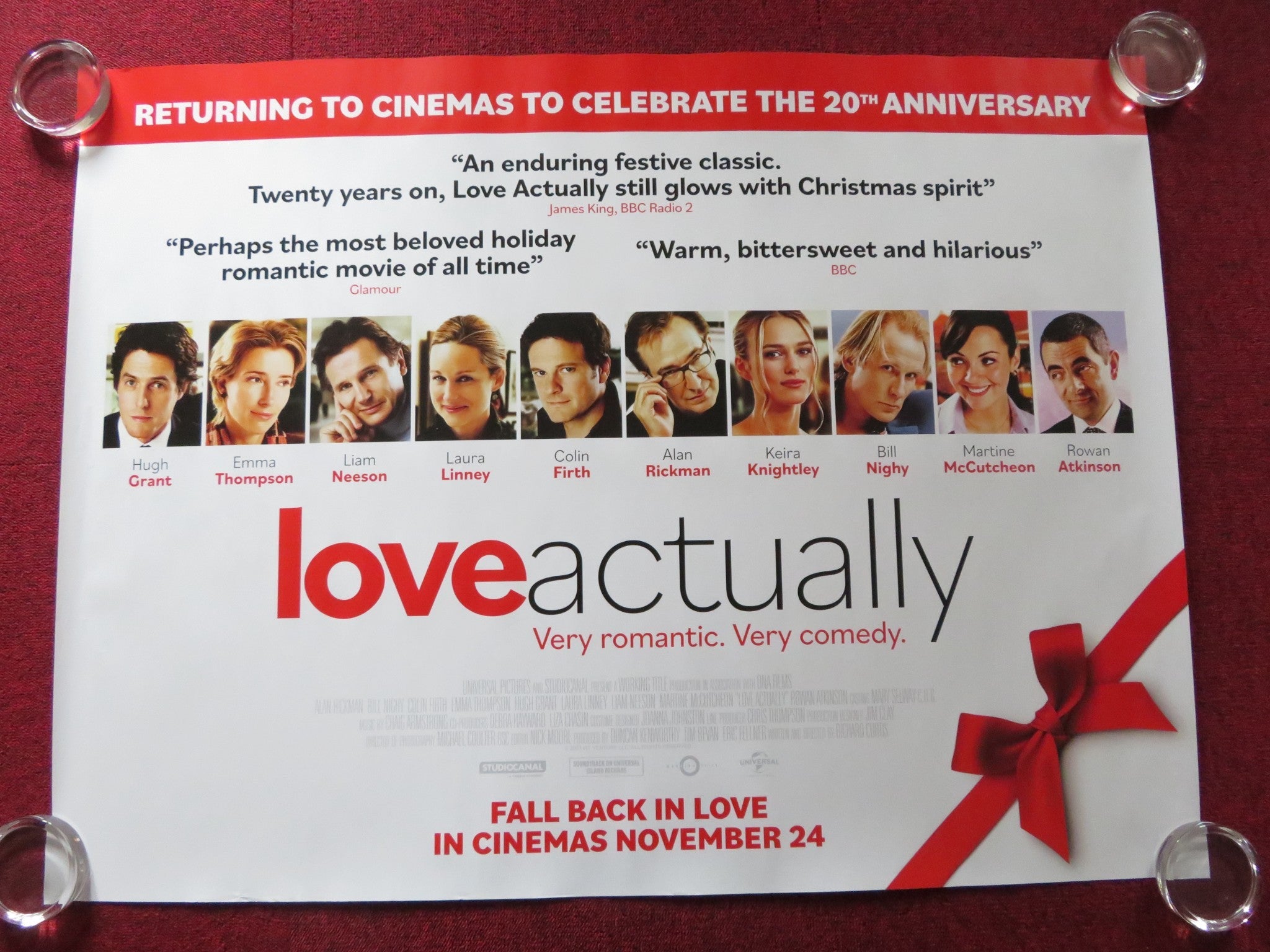 LOVE ACTUALLY 20TH ANNIVERSARY UK QUAD ROLLED POSTER BILL NIGHY COLIN ...
