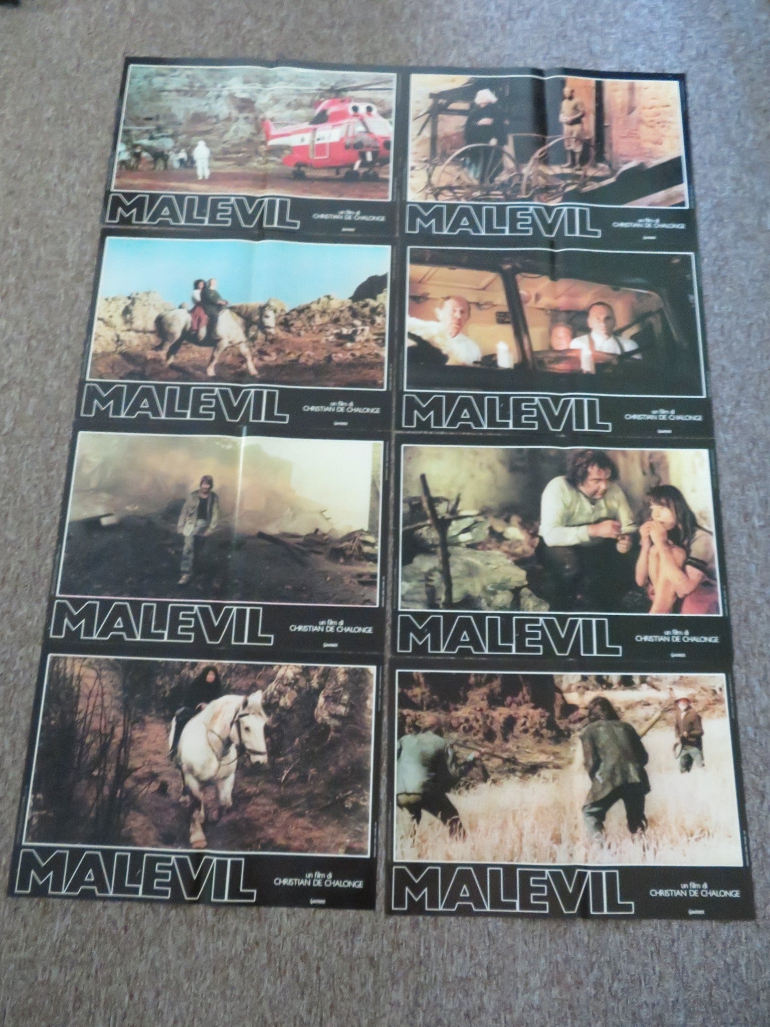 MALEVIL ITALIAN FOTOBUSTA POSTERS LOT OF 8 MICHEL SERRAULT JACQUES DUT ...