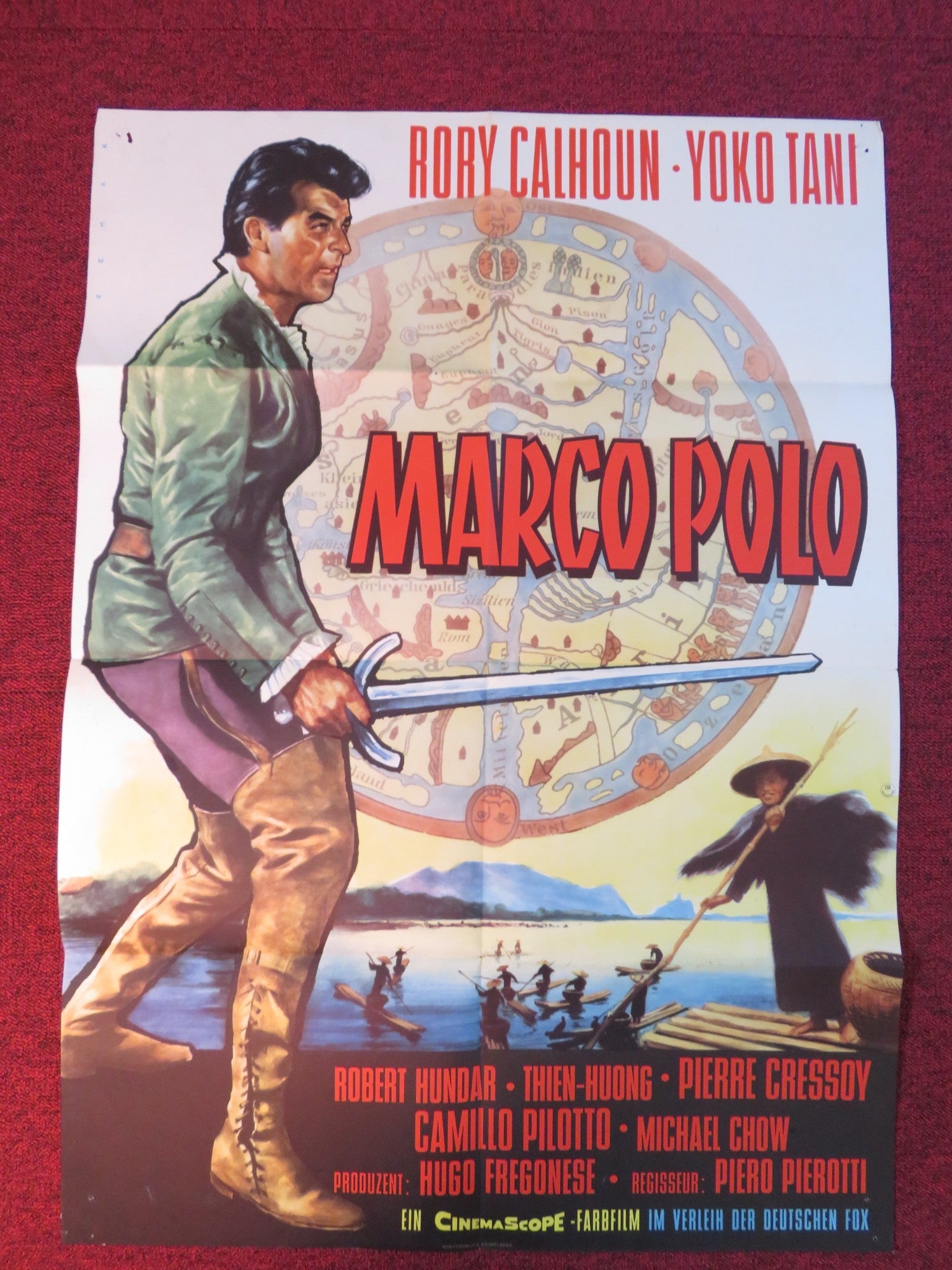 MARCO POLO GERMAN A1 POSTER FOLDED RORY CALHOUN YOKO TANI 1962 ...