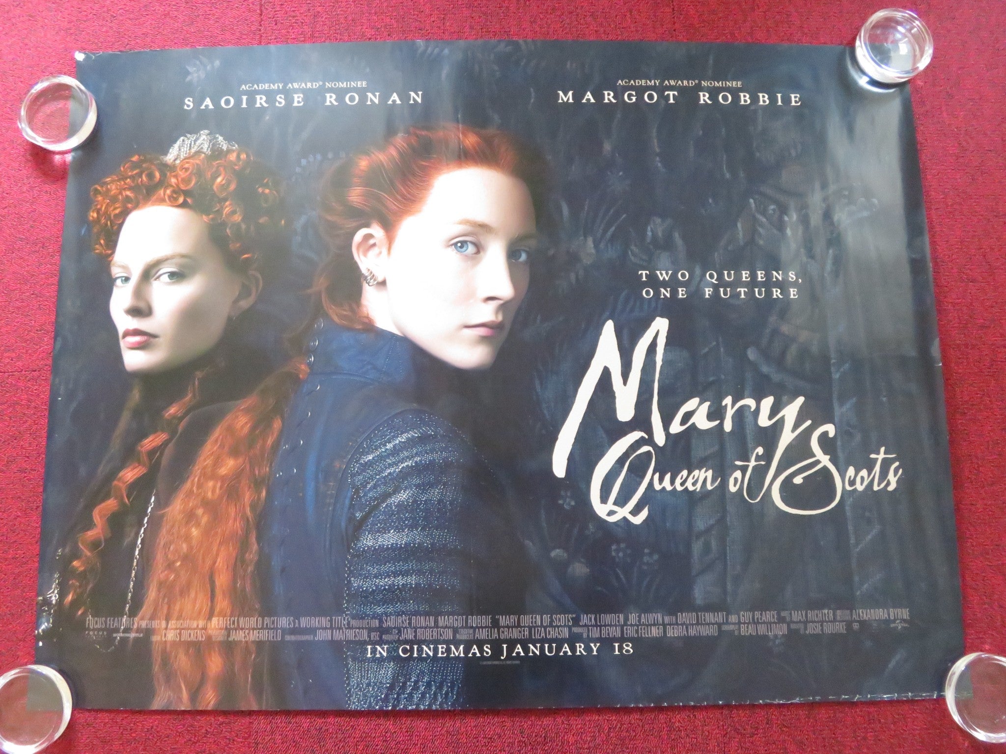 MARY QUEEN OF SCOTS - A UK QUAD ROLLED POSTER SAOIRSE RONAN MARGOT ROB ...