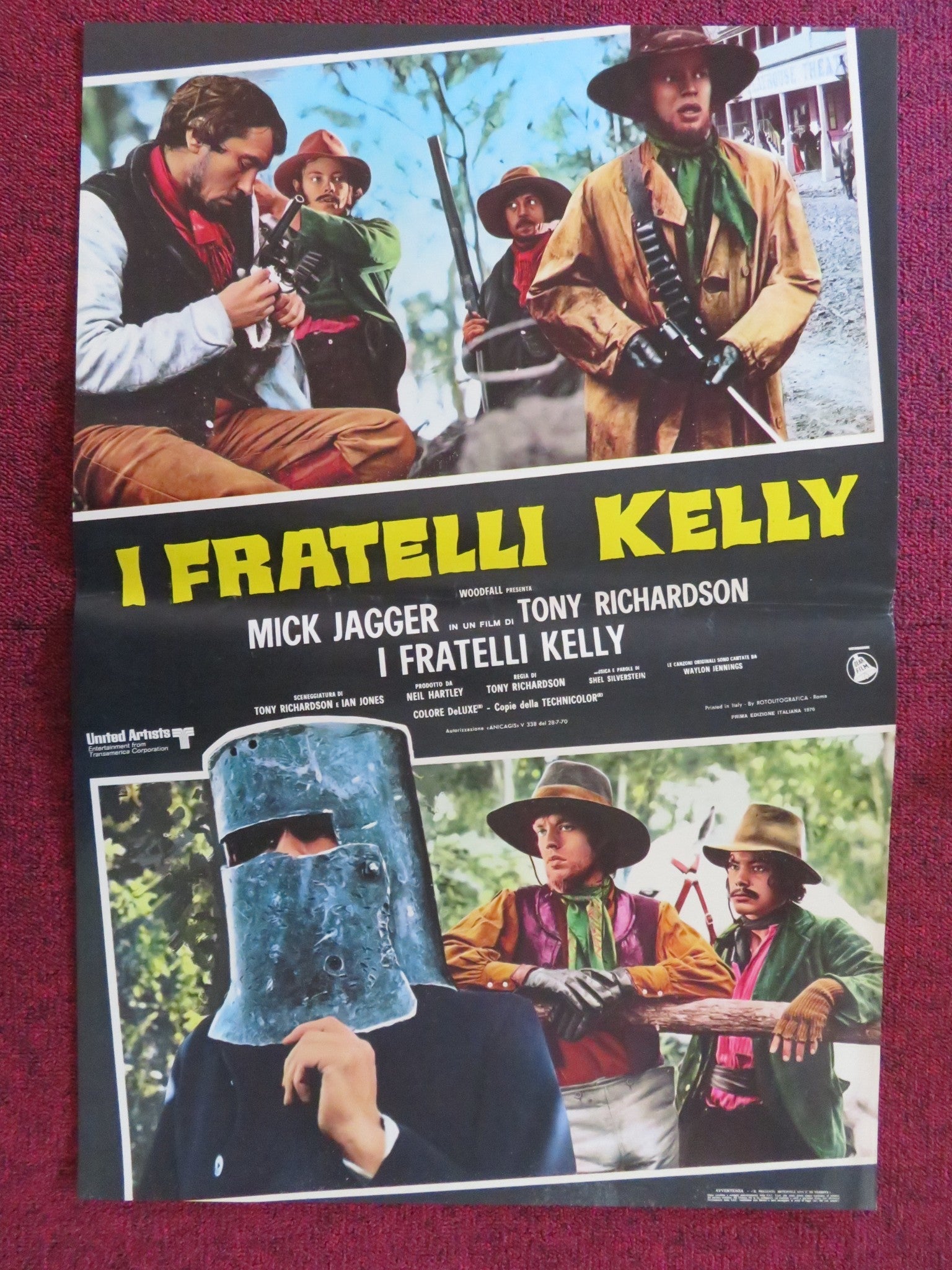 NED KELLY - D ITALIAN FOTOBUSTA POSTER MICK JAGGER CLARISSA KAYE-MASON ...