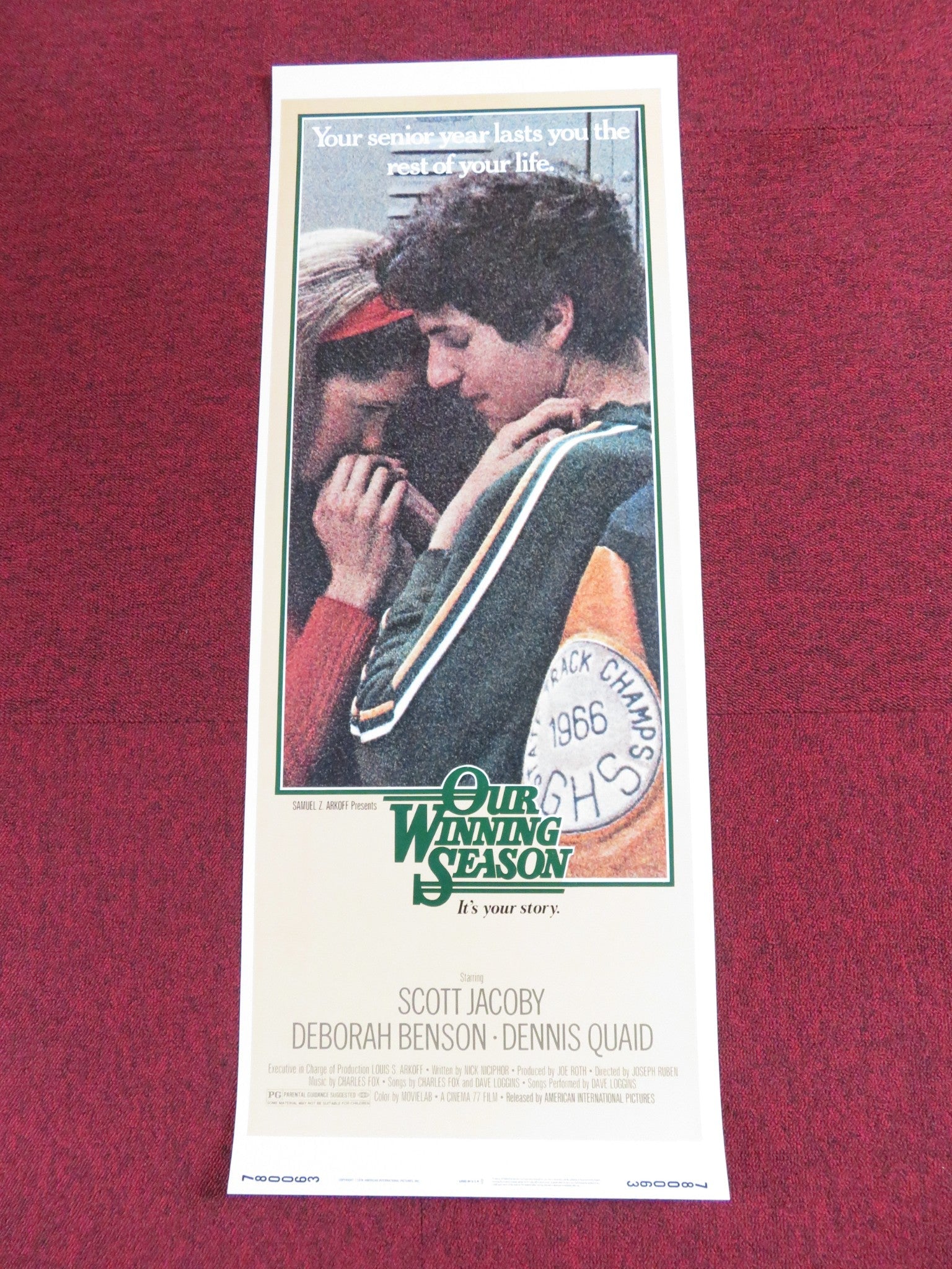 OUR WINNING SEASON US INSERT POSTER SCOTT JACOBY DEBORAH BENSON 1978 ...